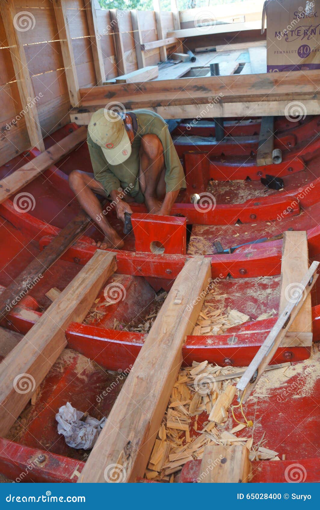 Wooden ship editorial image. Image of java, workers, floor - 65028400