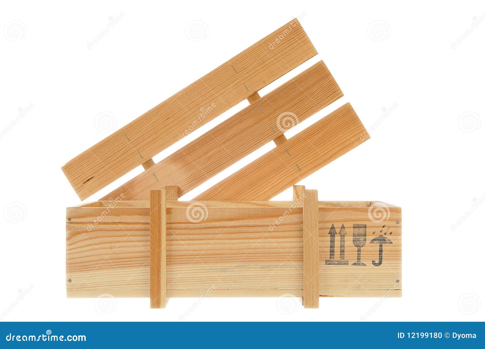 Wooden Shipping Box Isolated Stock Photo - Image of wood, open: 12199180