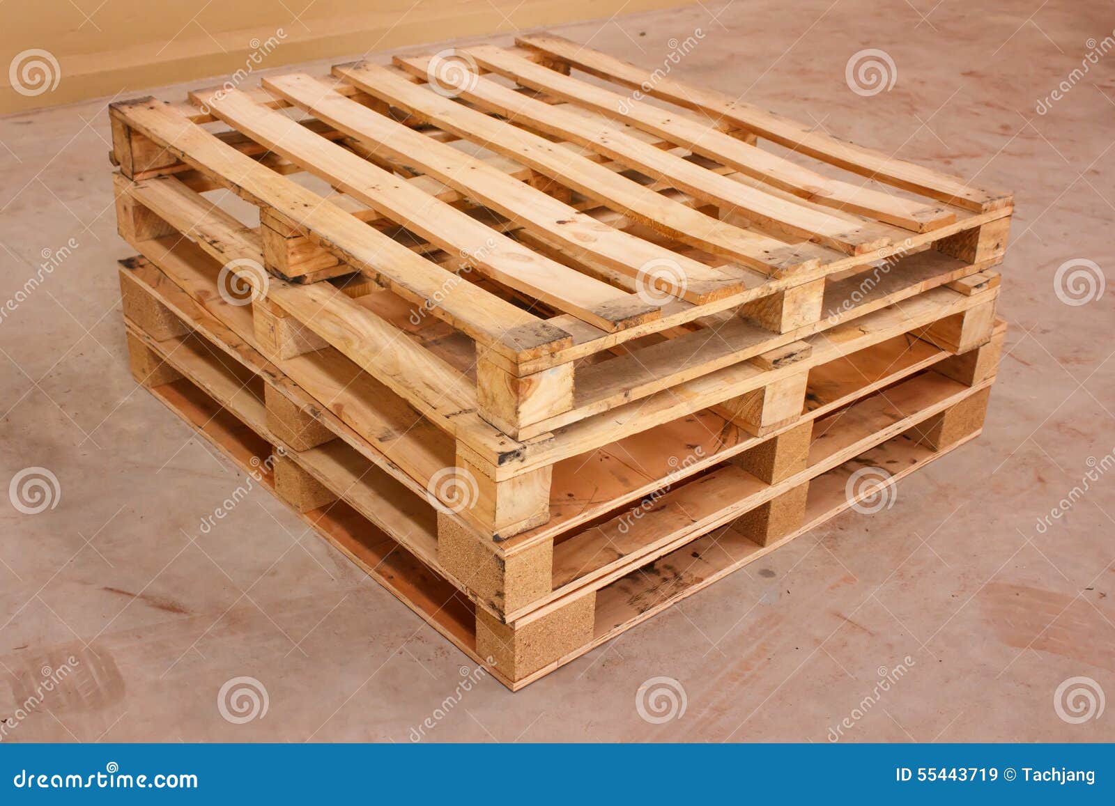 Wooden Shipping Pallet in Standard Dimensions. Stock Image - Image of ...