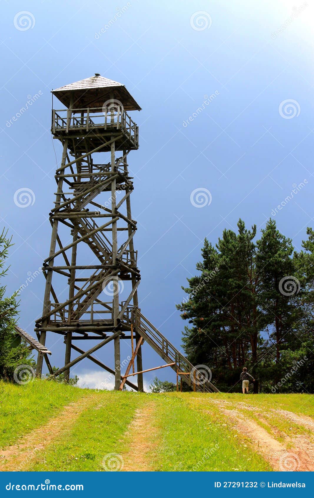 Wooden sight tower stock photo. Image of excursion, horizon - 27291232