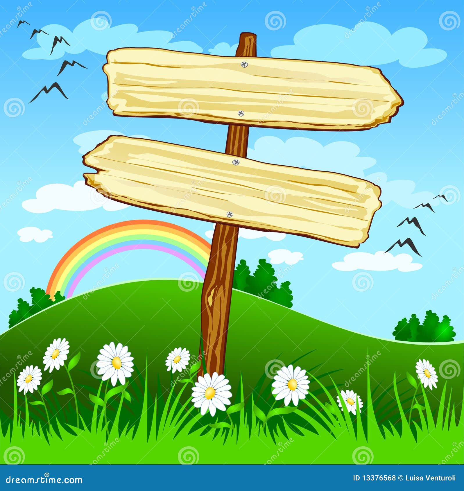 Wooden sign stock vector. Illustration of spring, nature - 13376568