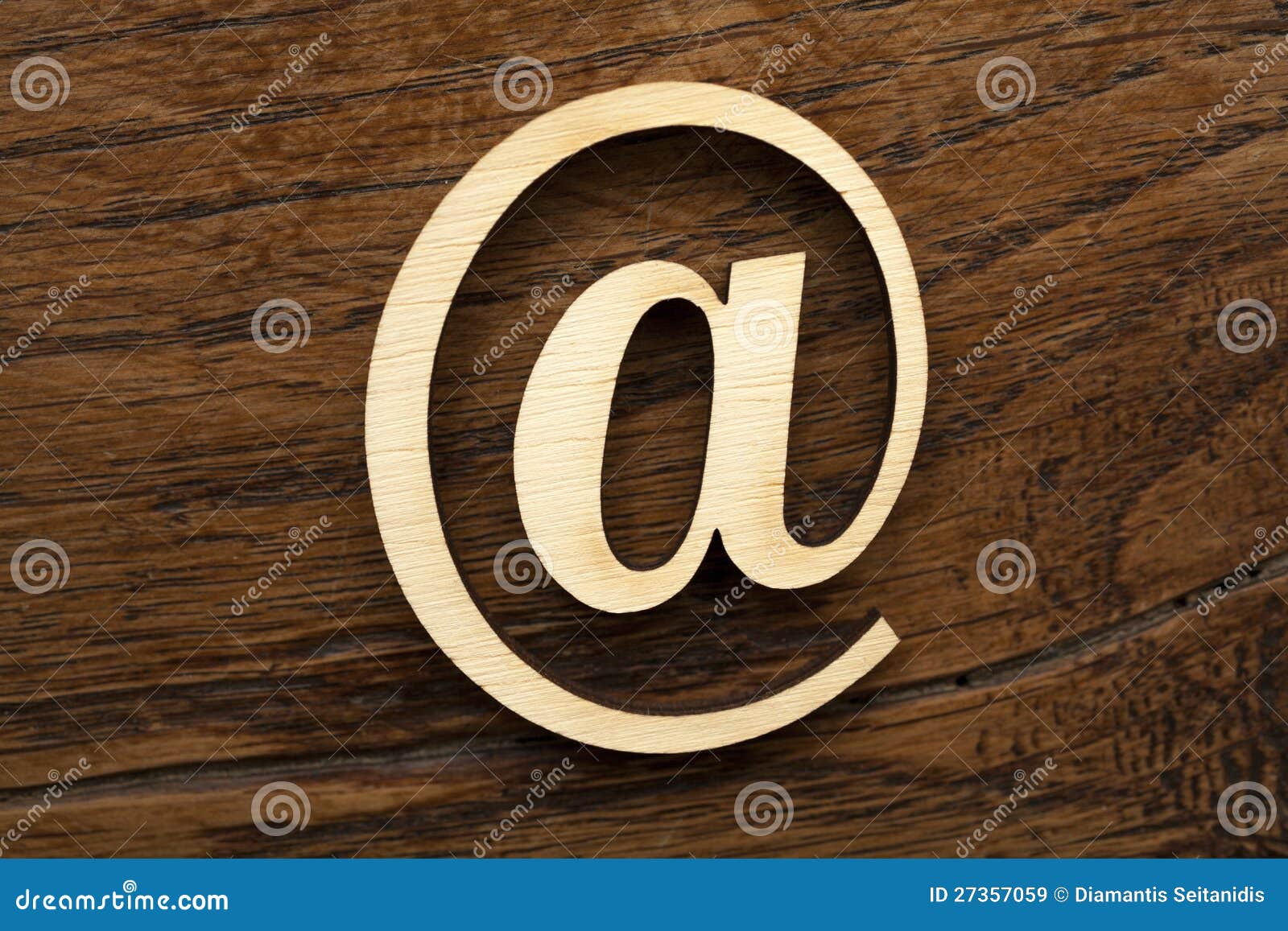 Wooden the at sign stock image. Image of texture, sign - 27357059