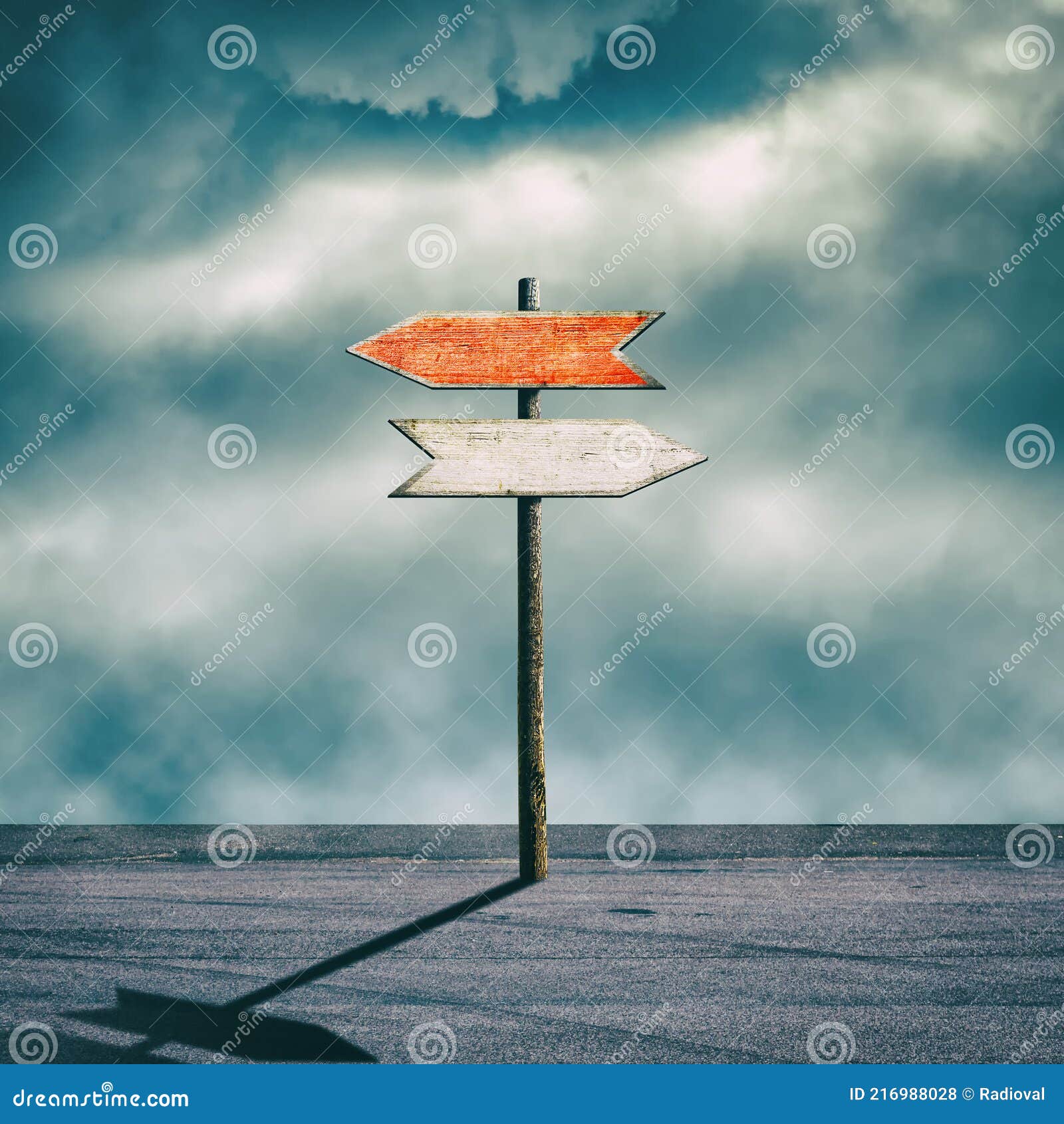 Wooden Sign with Arrows Pointing in Different Directions. Path ...