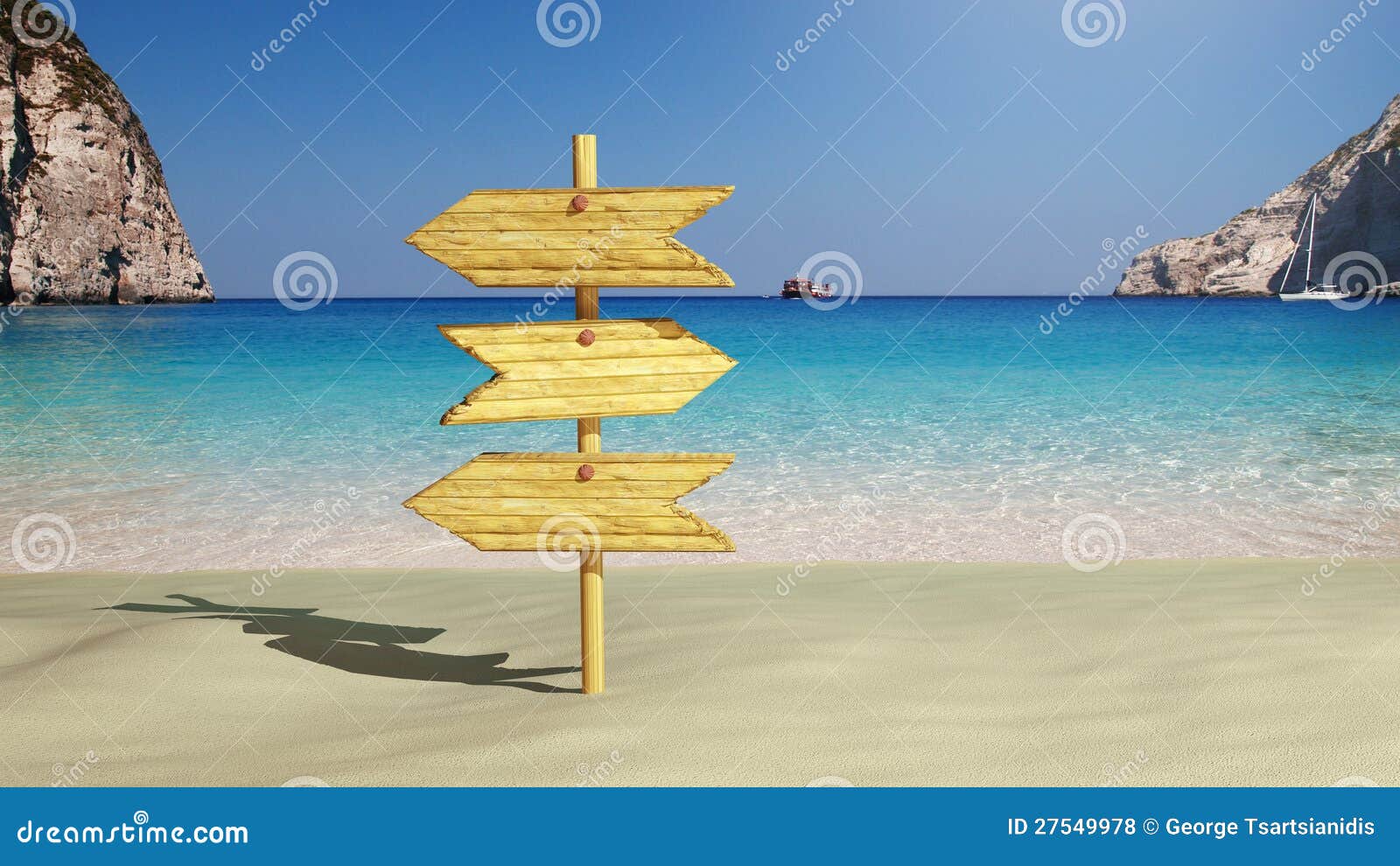 Wooden sign on the beach stock illustration. Illustration of outdoors ...