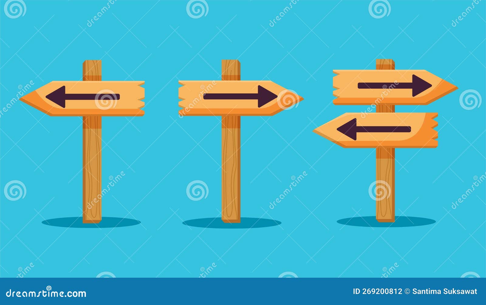 Wooden Sign Board Cartoon Vector Illustration Stock Vector ...