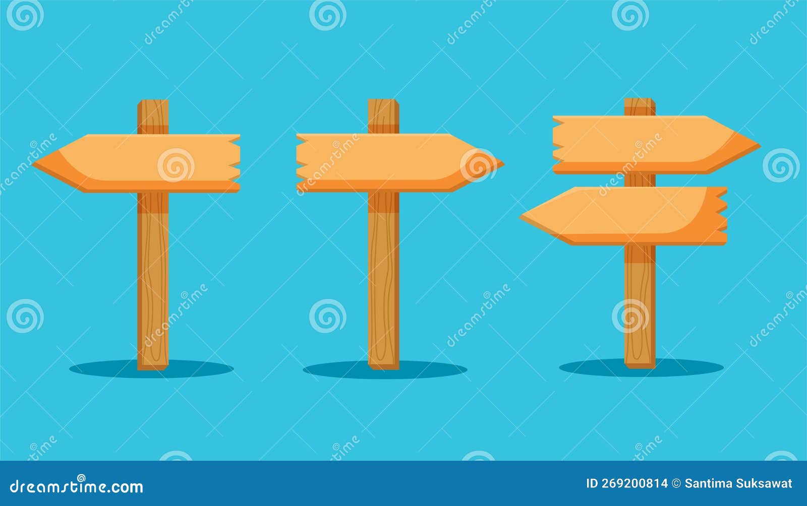 Wooden Sign Board Cartoon Vector Illustration Stock Vector ...