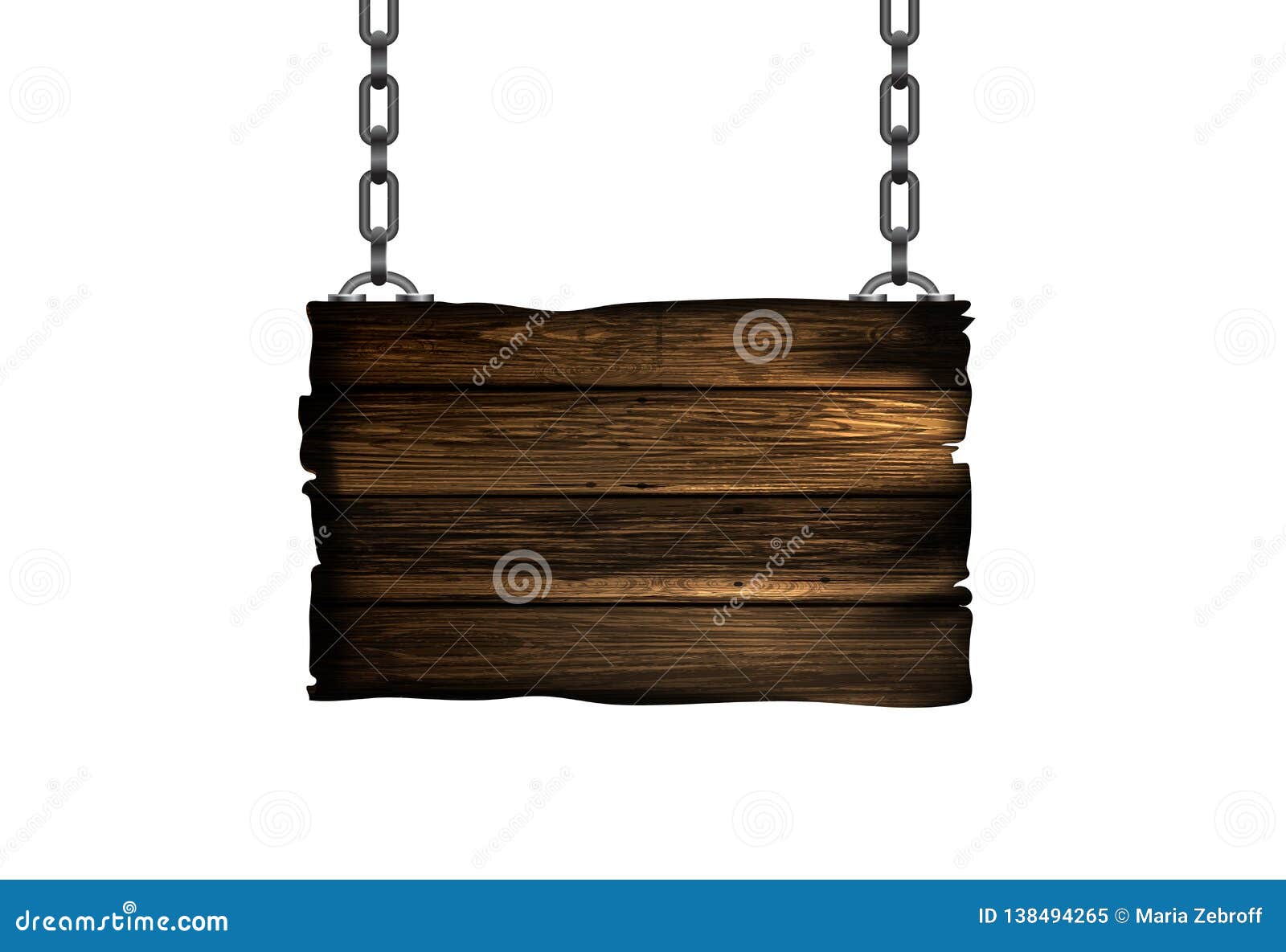 Wooden Sign with Chain. Vector Stock Vector - Illustration of plate ...
