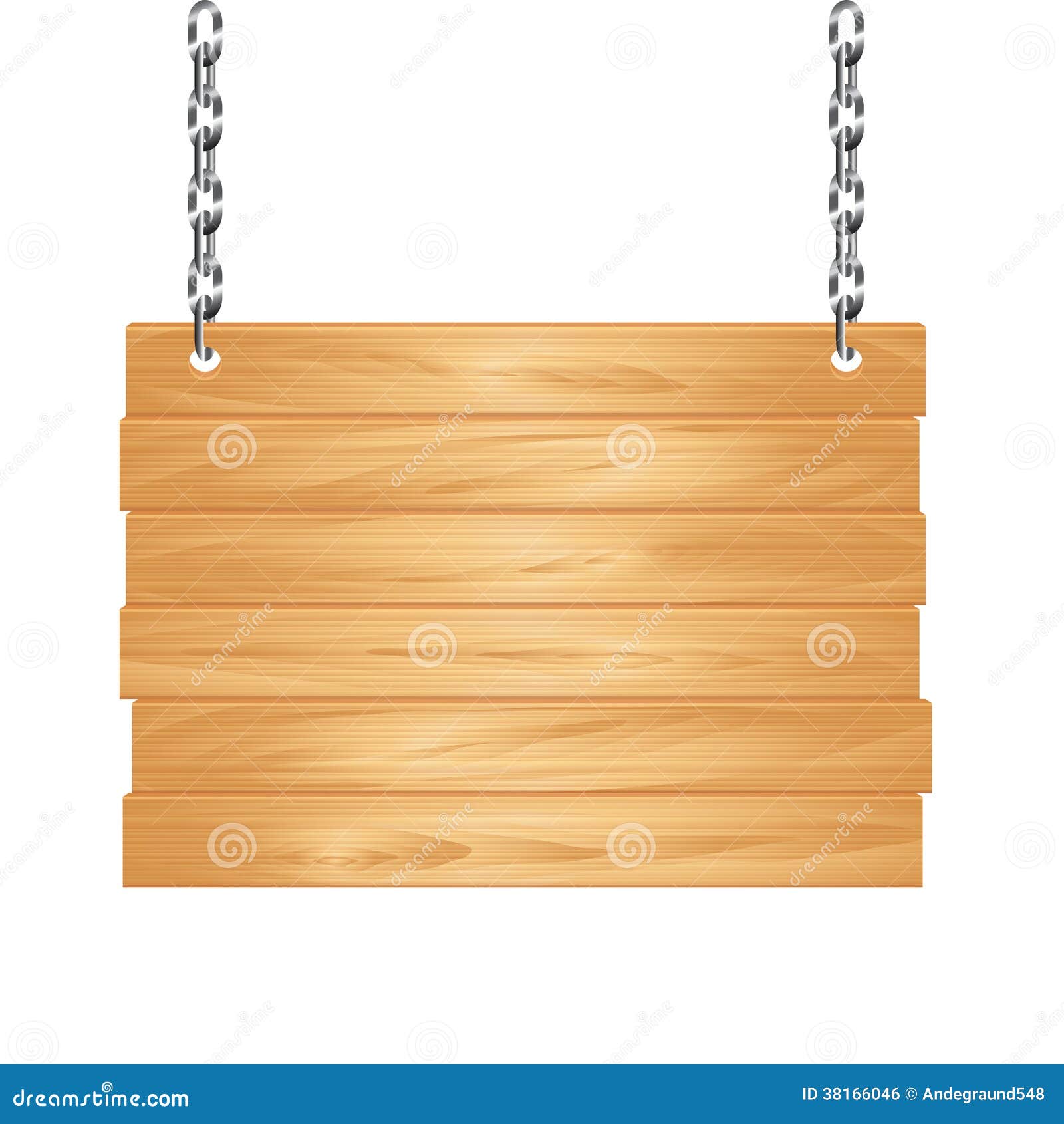 Wooden Sign on Chain Vector Illustration Stock Vector - Illustration of ...