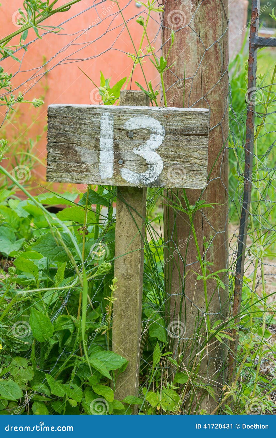 Wooden Sign Giving Garden Plot Number Stock Image - Image of retro ...