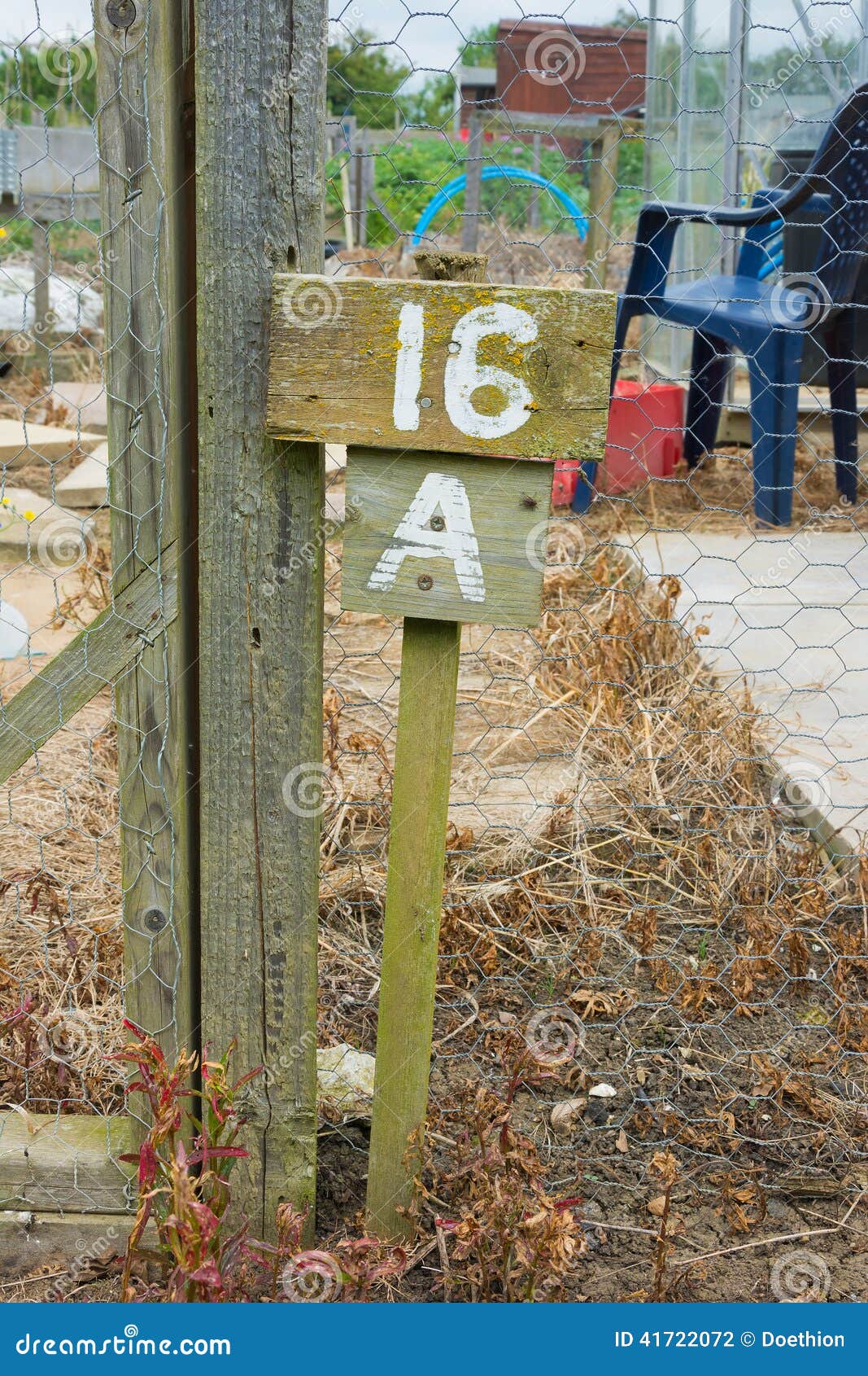 Wooden Sign Giving Garden Plot Number Stock Photo - Image of vintage ...