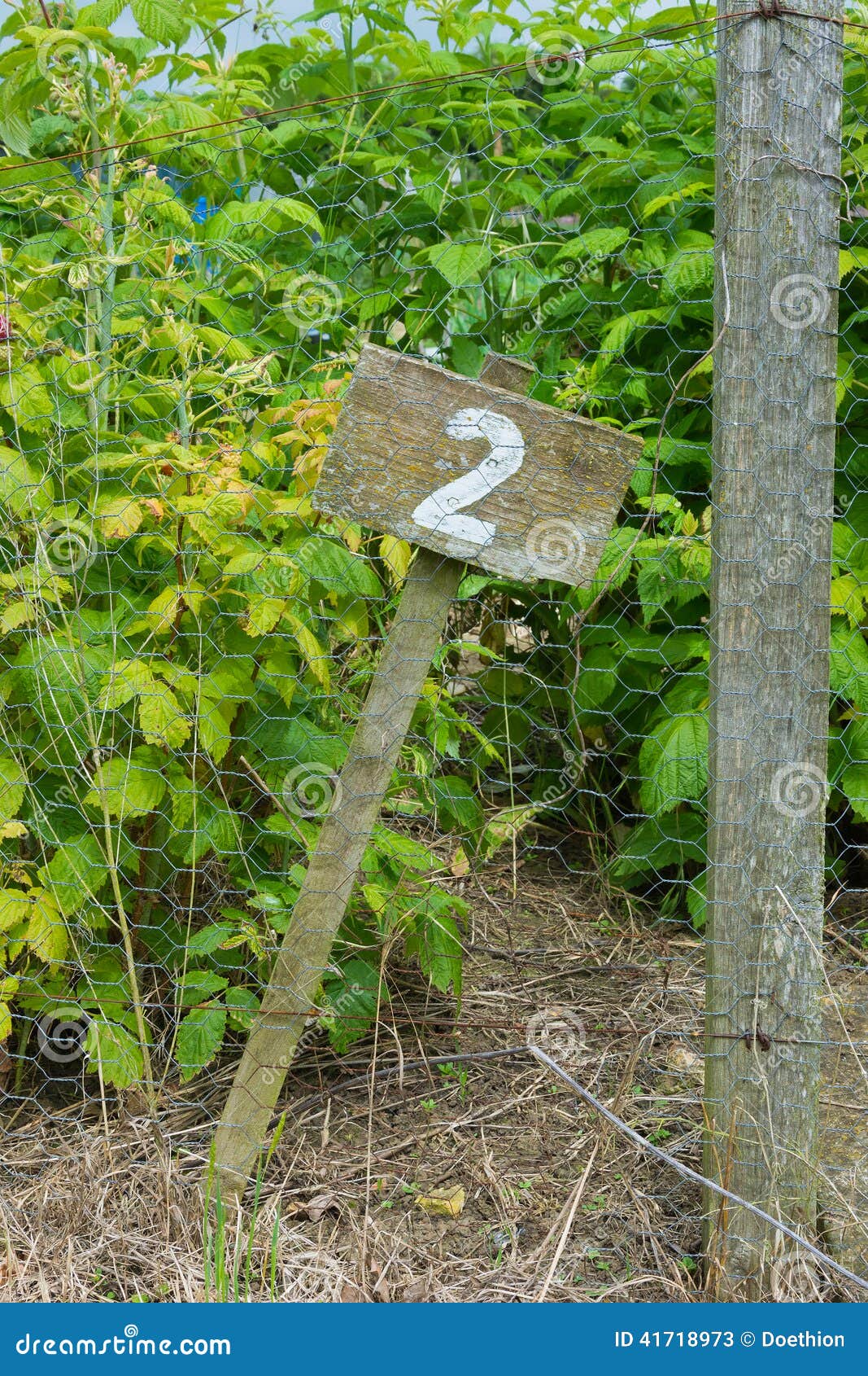 Wooden Sign Giving Garden Plot Number Stock Image - Image of fence ...