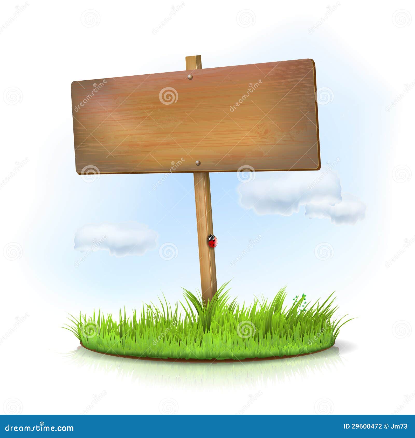 Wooden sign in the grass stock vector. Illustration of wooden - 29600472