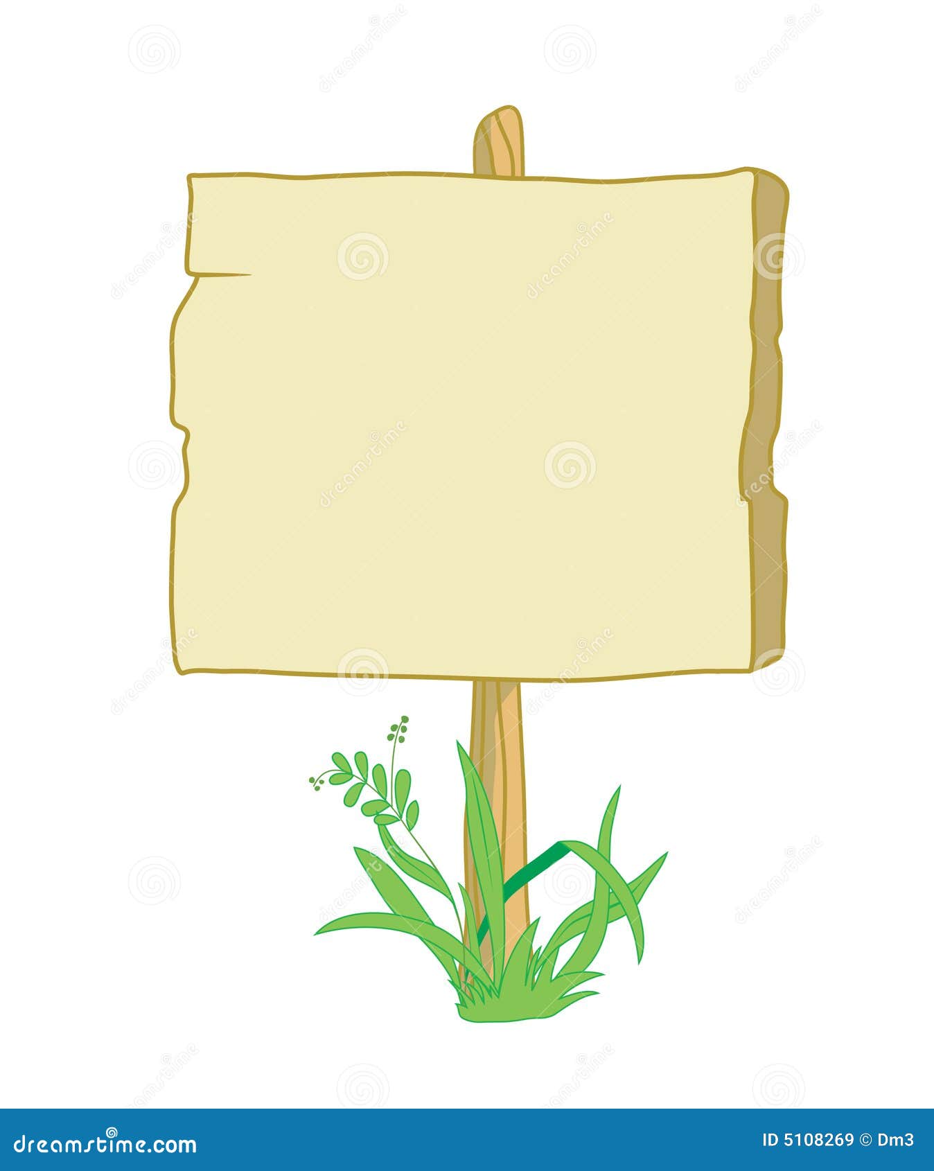 Wooden_sign_with_grass stock vector. Illustration of finding - 5108269