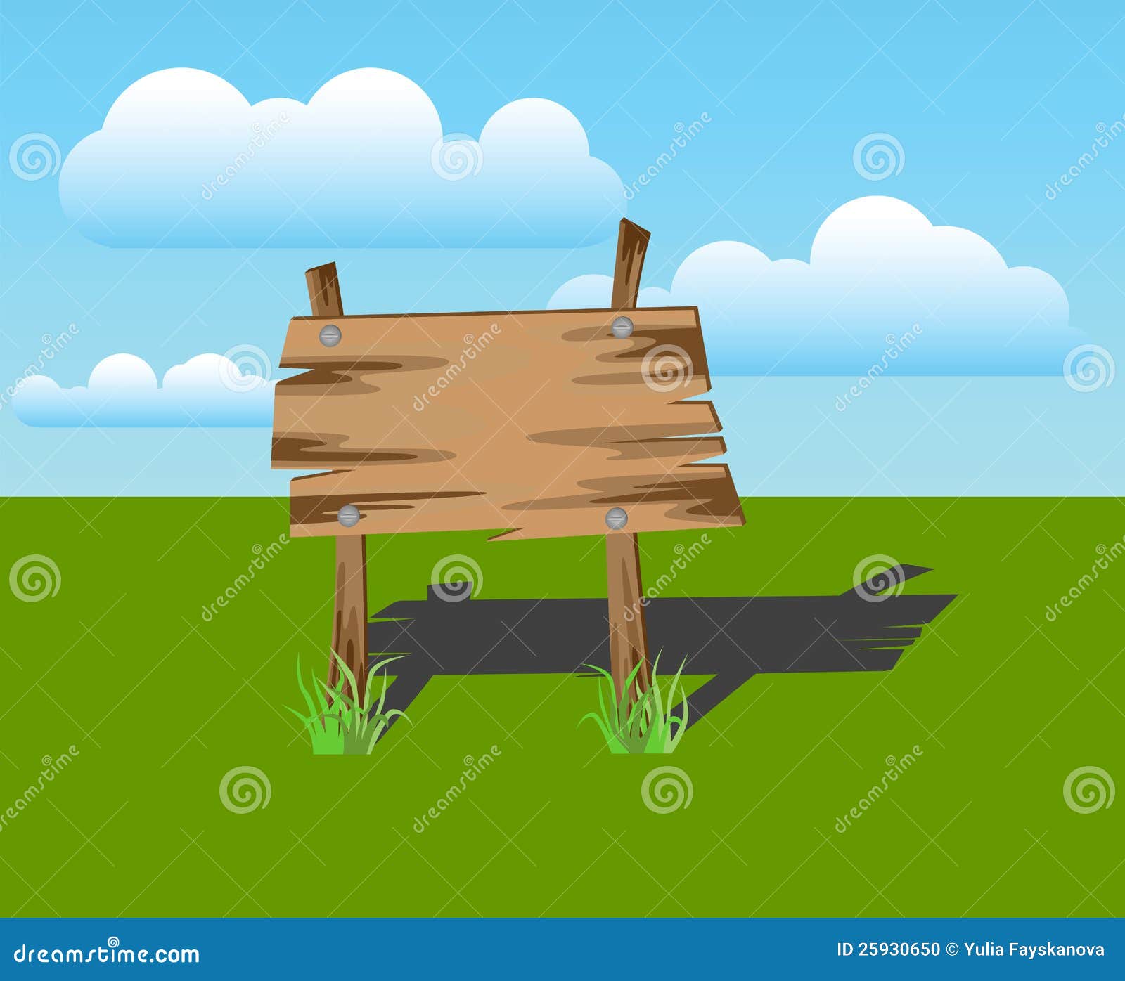 Wooden Sign on a Grass, Vector Stock Vector - Illustration of floral ...
