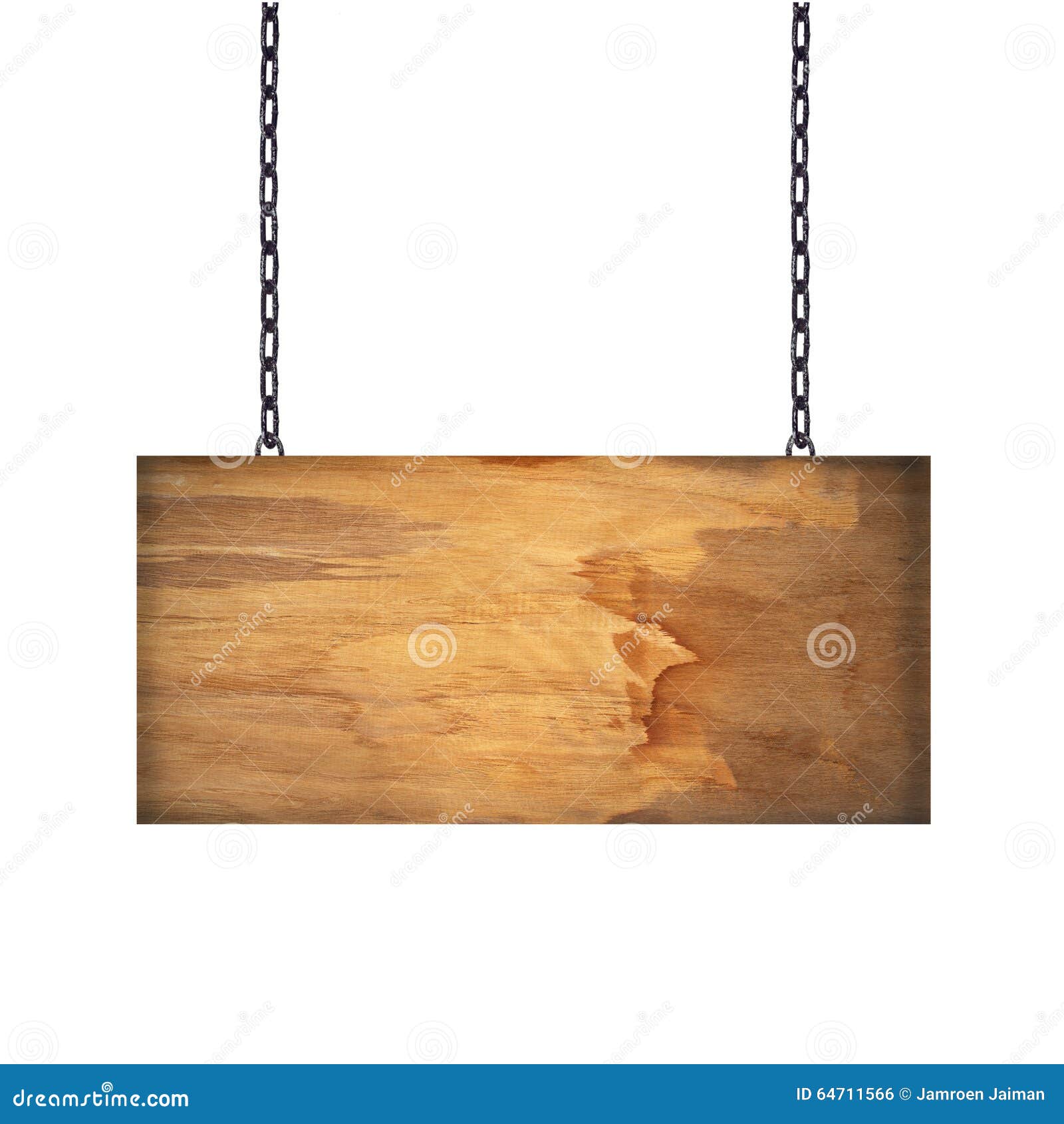 Wooden Sign Hanging on a Chain Isolated on White Stock Photo - Image of ...