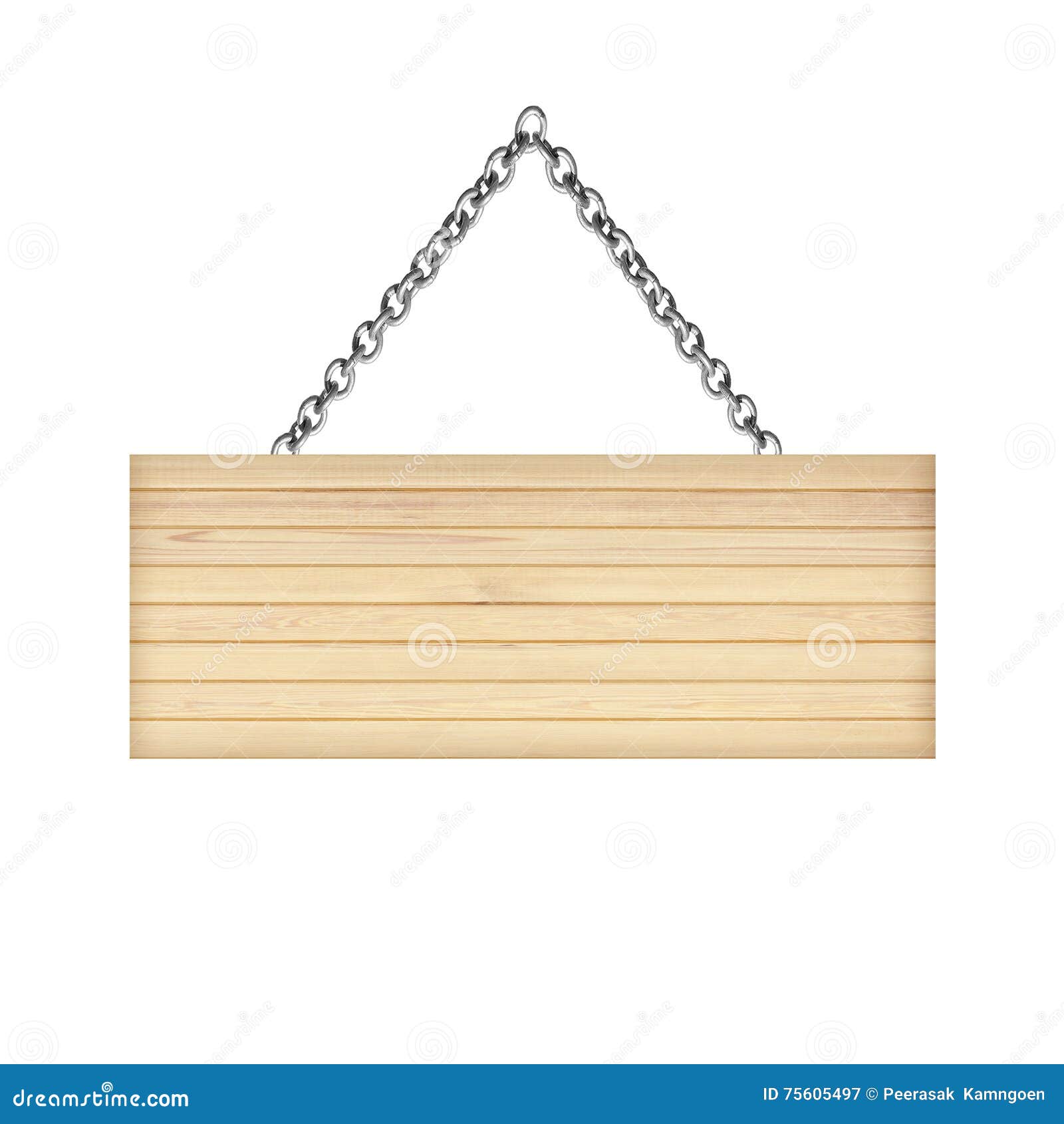 Wooden Sign Hanging on a Chain Isolated on White Stock Image - Image of ...