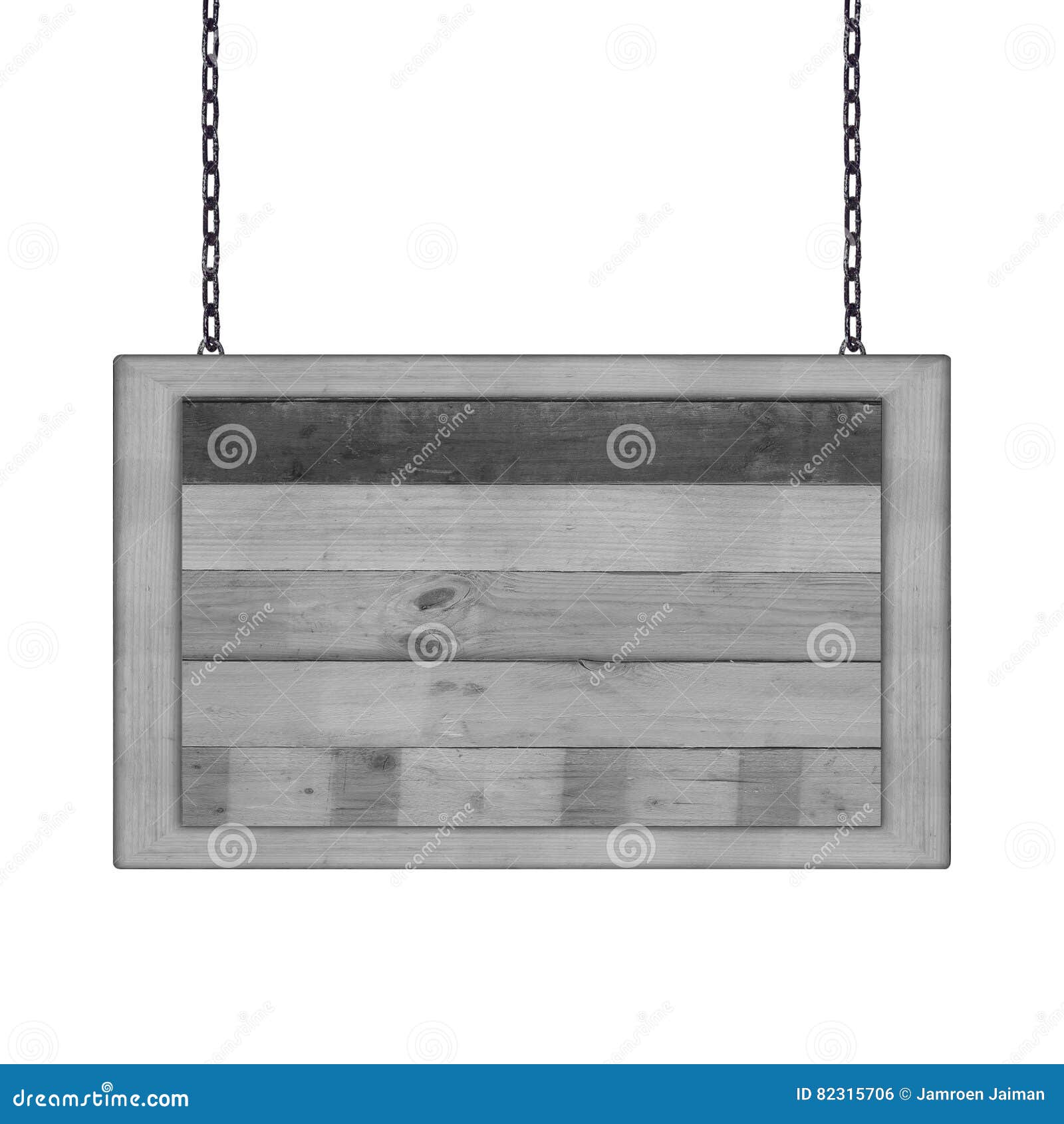 Wooden Sign Hanging on a Chain Isolated on White. Stock Photo - Image ...