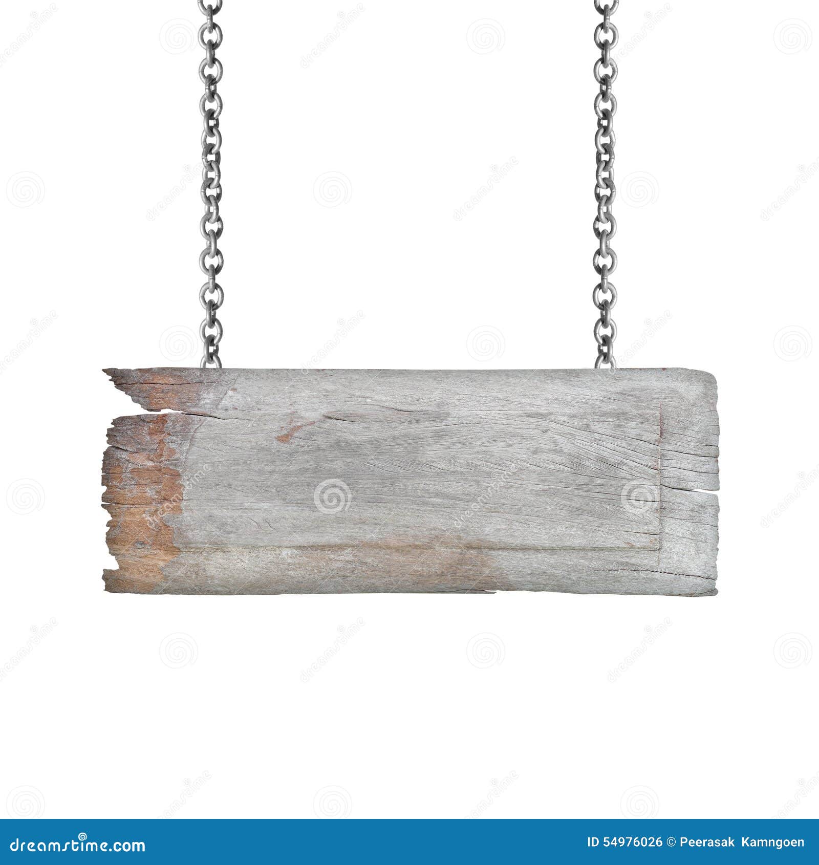 Wooden Sign Hanging on a Chain Isolated on White Stock Photo - Image of ...