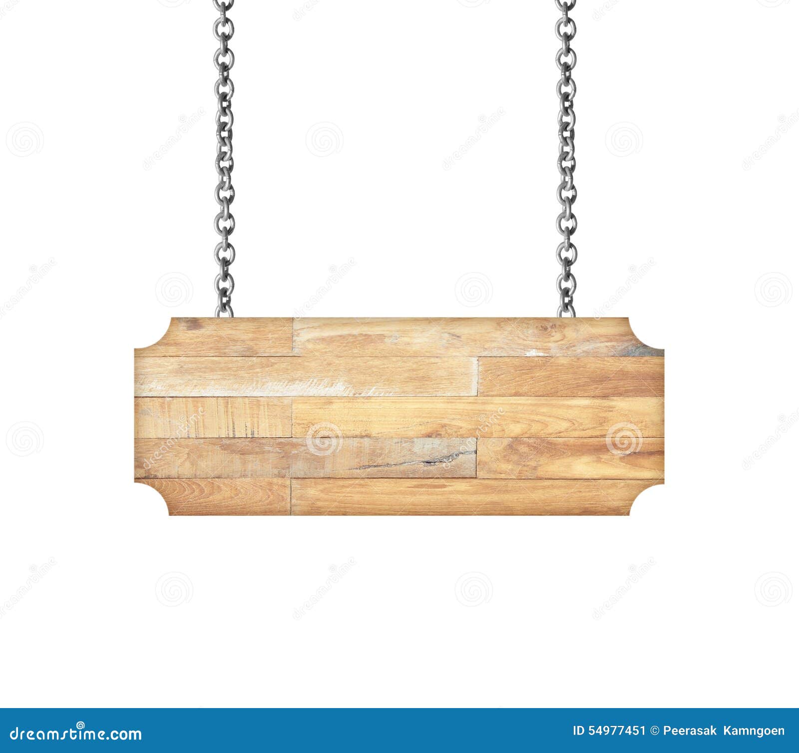Wooden Sign Hanging on a Chain Isolated on White Stock Image - Image of ...
