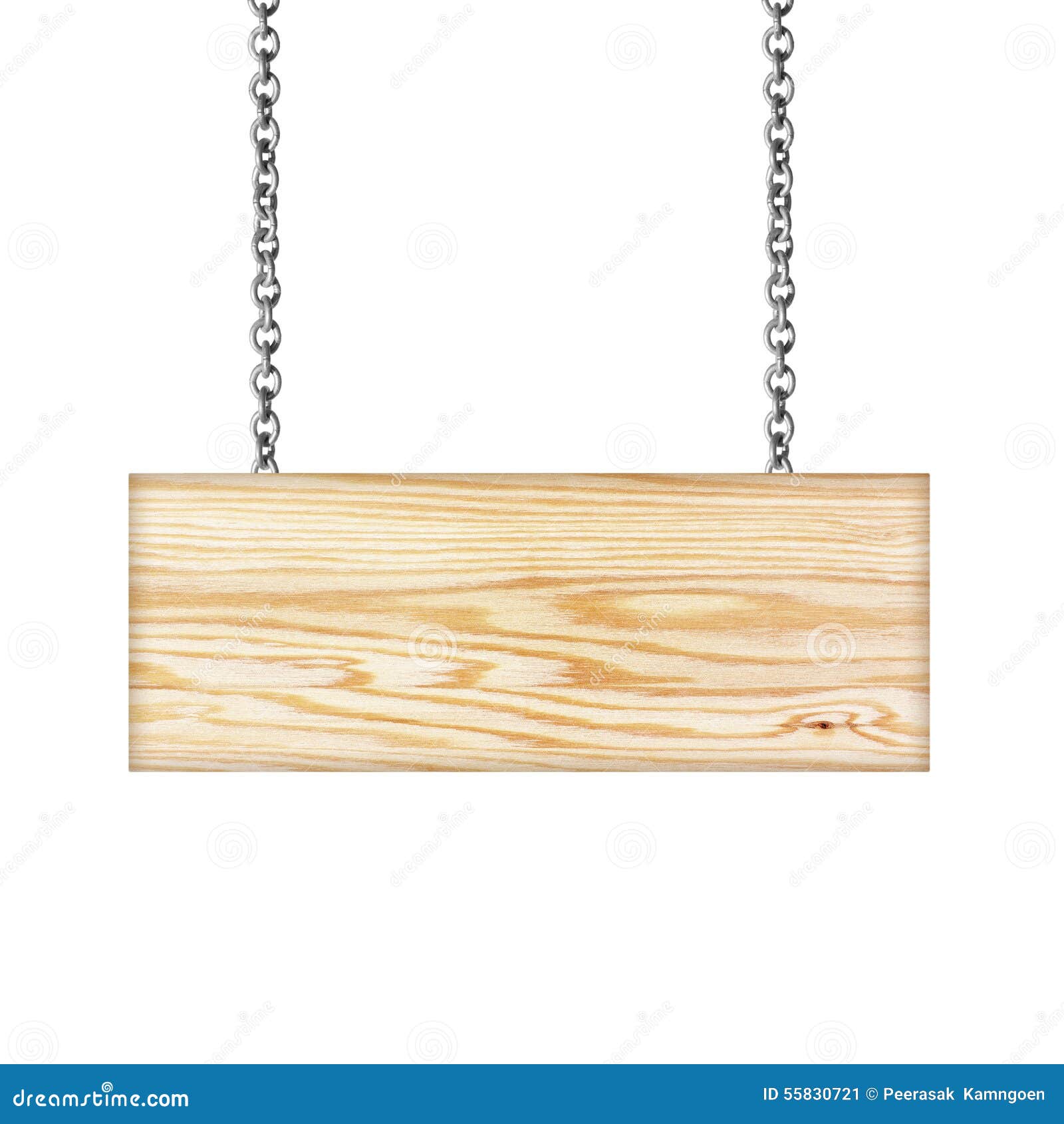 Wooden Sign Hanging on a Chain Isolated on White Stock Image - Image of ...