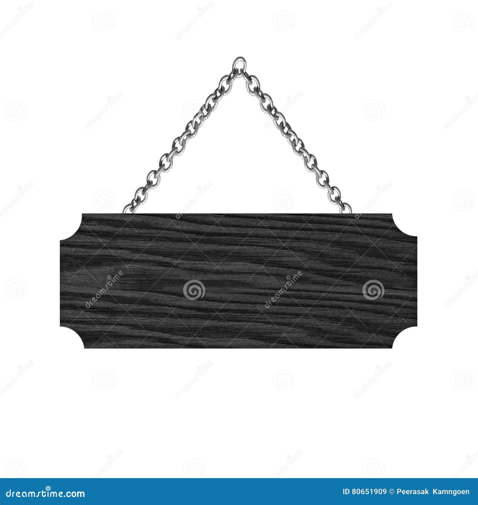 Wooden Sign Hanging on a Chain Isolated on White Background Stock ...