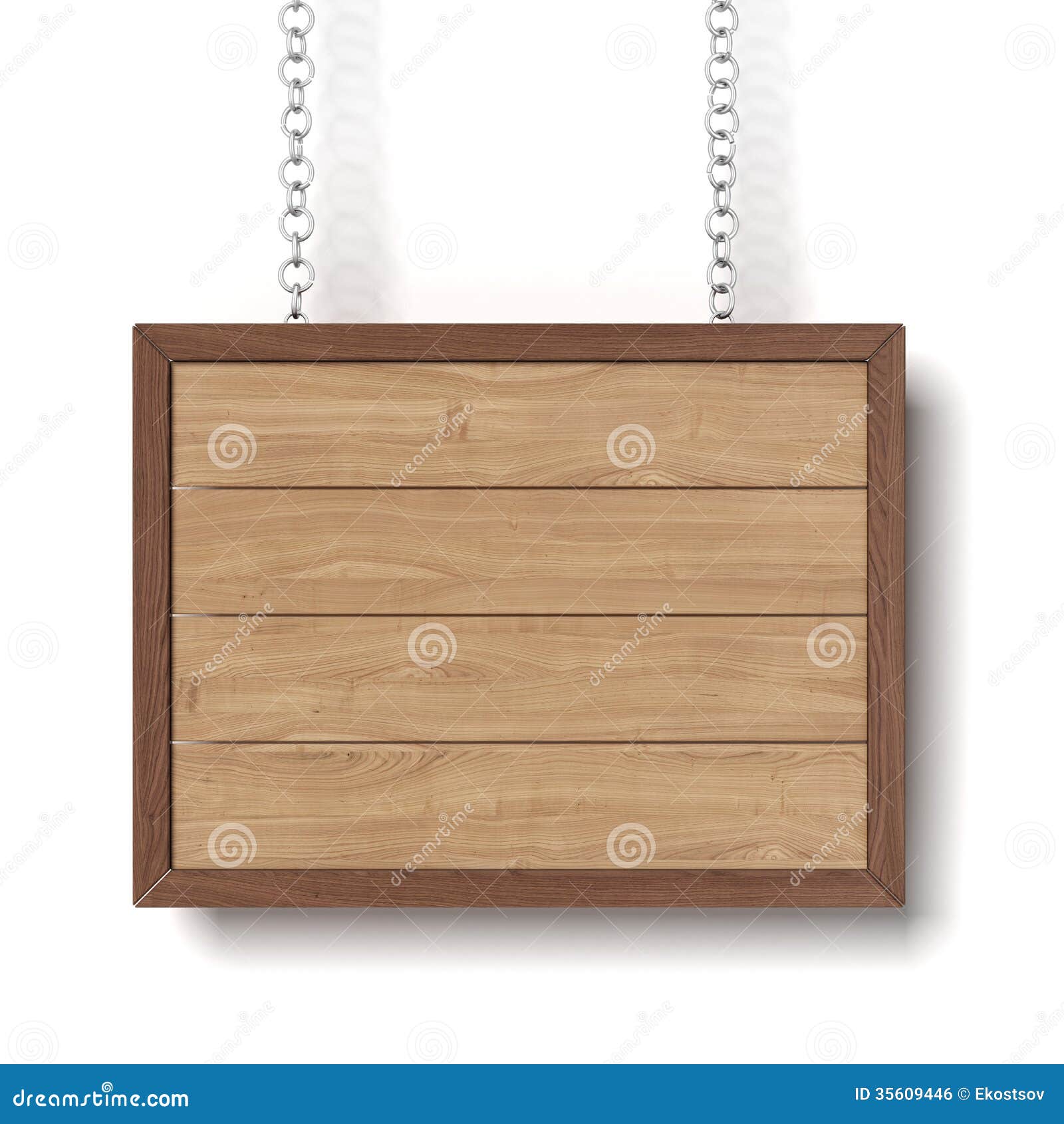 Wooden Sign Hanging on a Chain Stock Illustration - Illustration of ...