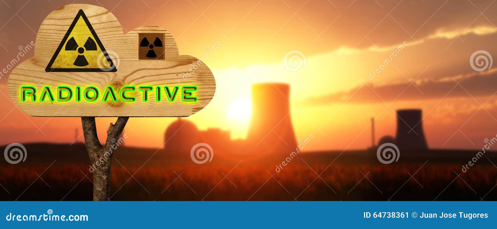 Wooden Sign Indicating Nuclear Stock Image - Image of signal, signboard ...