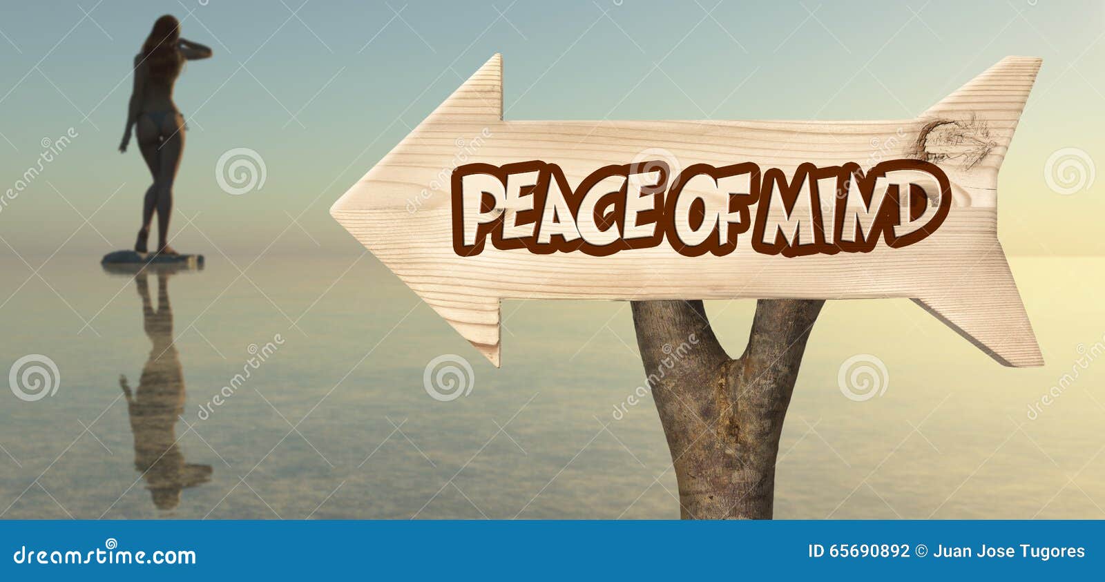 Wooden Sign Indicating Peace of Mind Stock Photo - Image of meditation ...