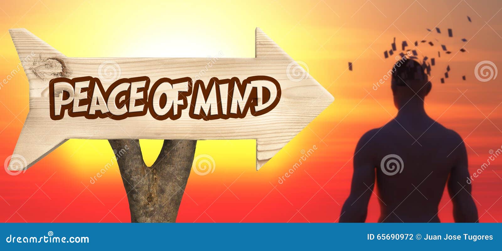 Wooden Sign Indicating Peace of Mind Stock Photo - Image of direction ...