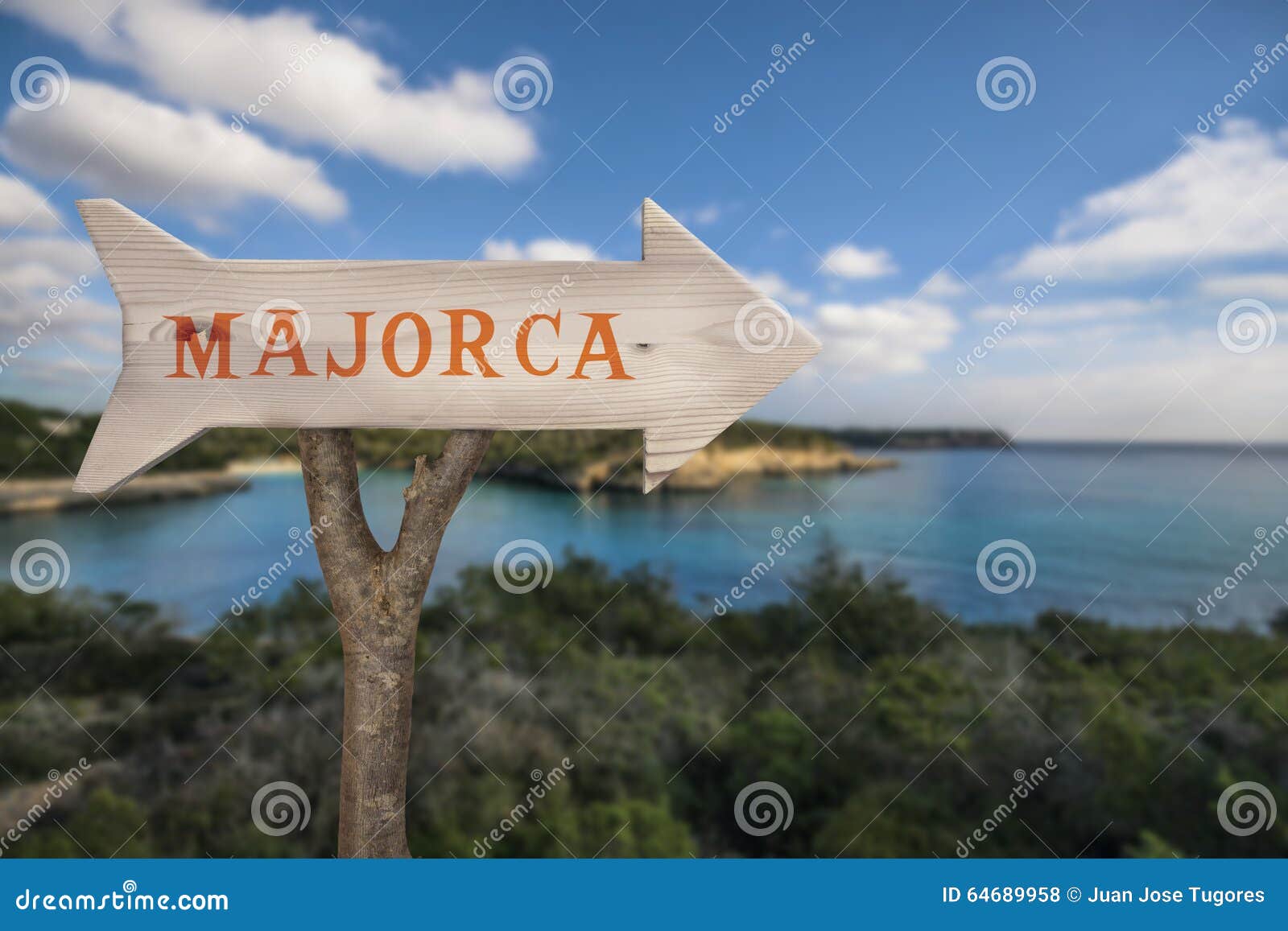 Wooden Sign Indicating To Mallorca Stock Photo - Image of balearic ...