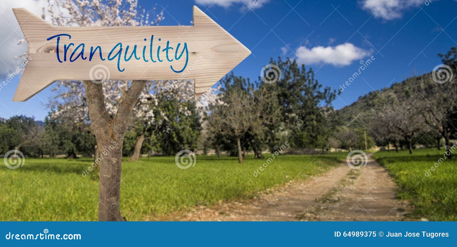 Wooden Sign Indicating To Tranquility Stock Image - Image of symbol ...