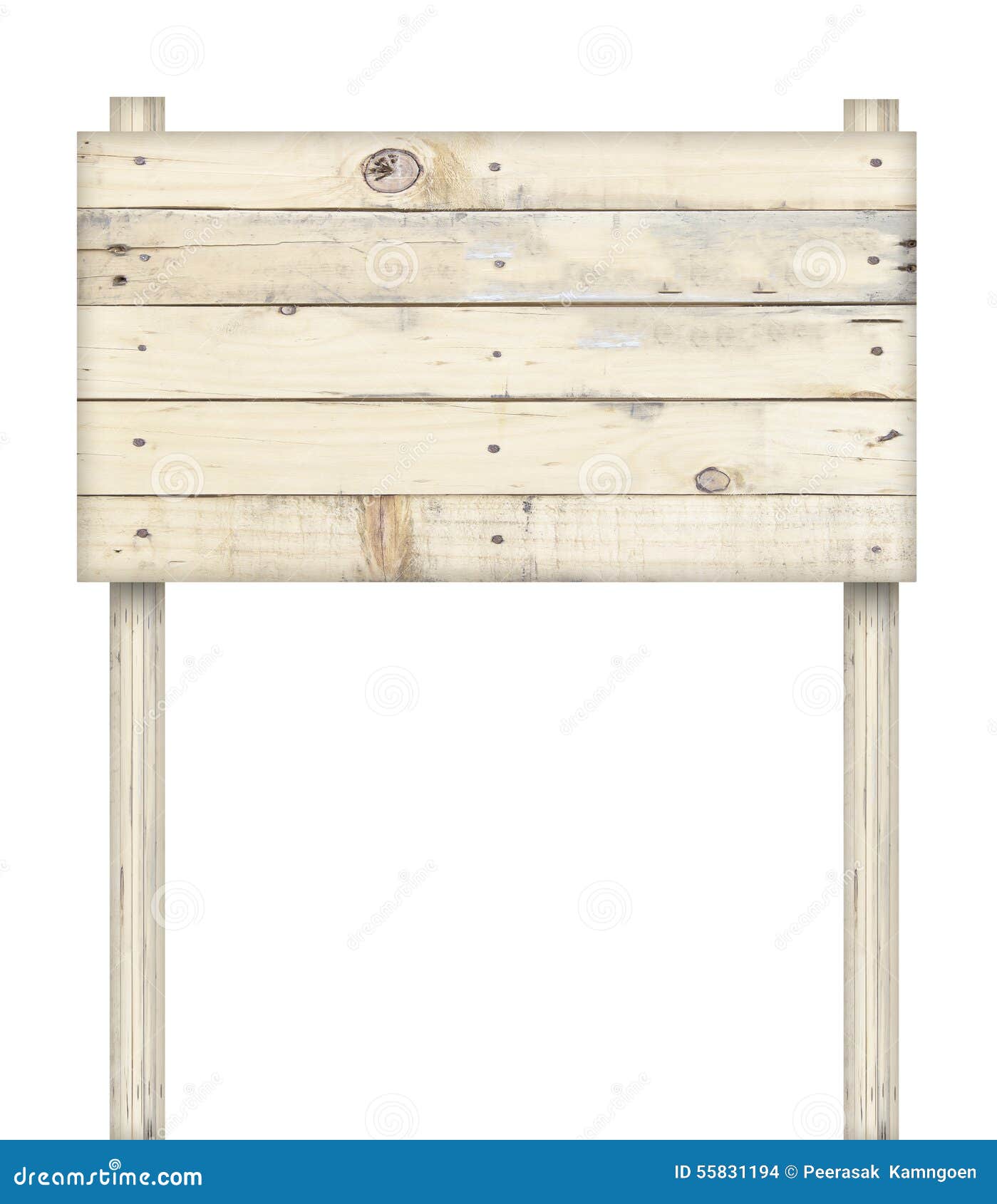 Wooden Sign Isolated on White Stock Photo - Image of nail, grain: 55831194