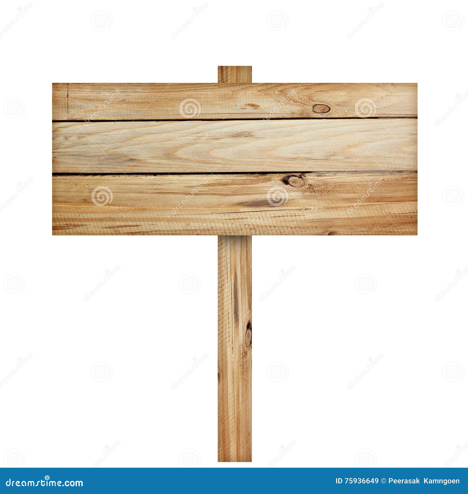 Wooden Sign Isolated on White Background Stock Image - Image of grain ...