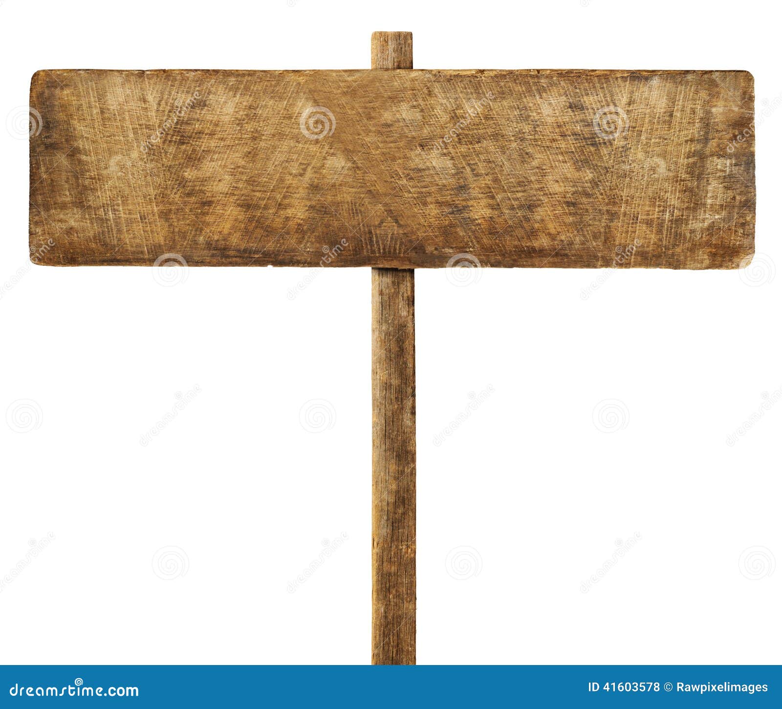 Wooden Sign on Pole with Copy Space Stock Photo - Image of post, white ...