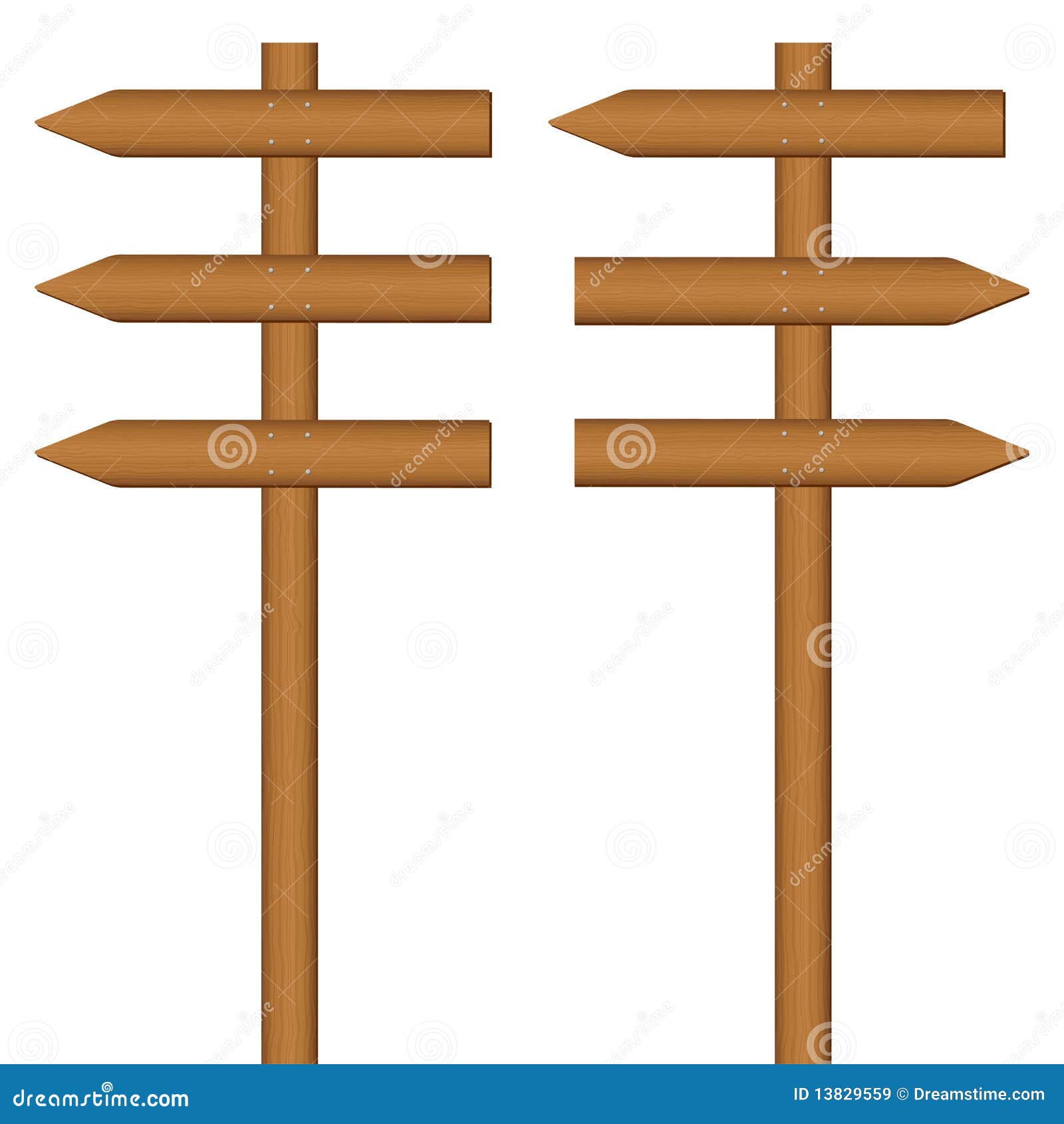 Wooden sign post 2 stock vector. Illustration of blank - 13829559