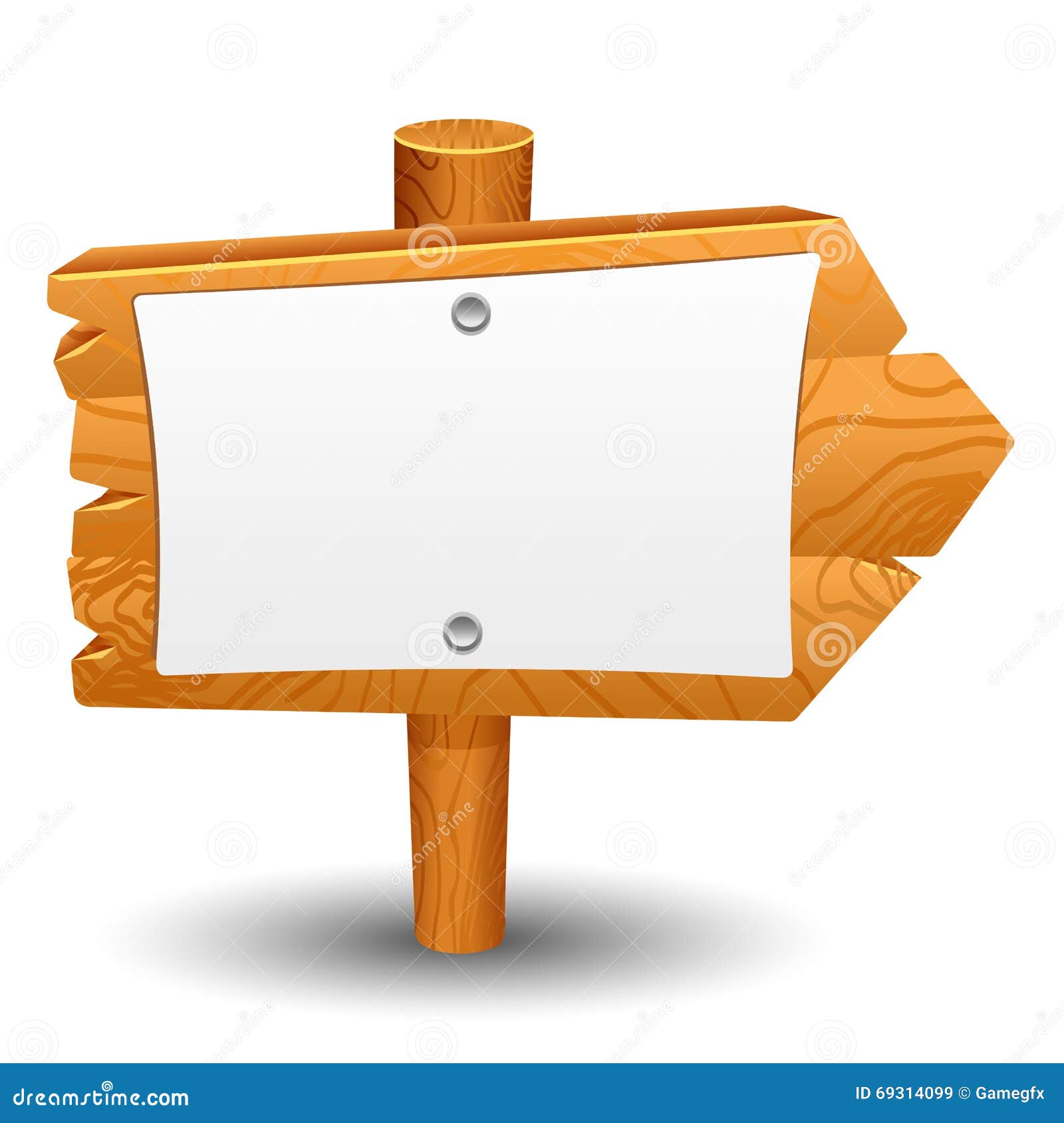 Wooden Sign, Post, Icon, Symbol, Label Stock Vector - Illustration of ...