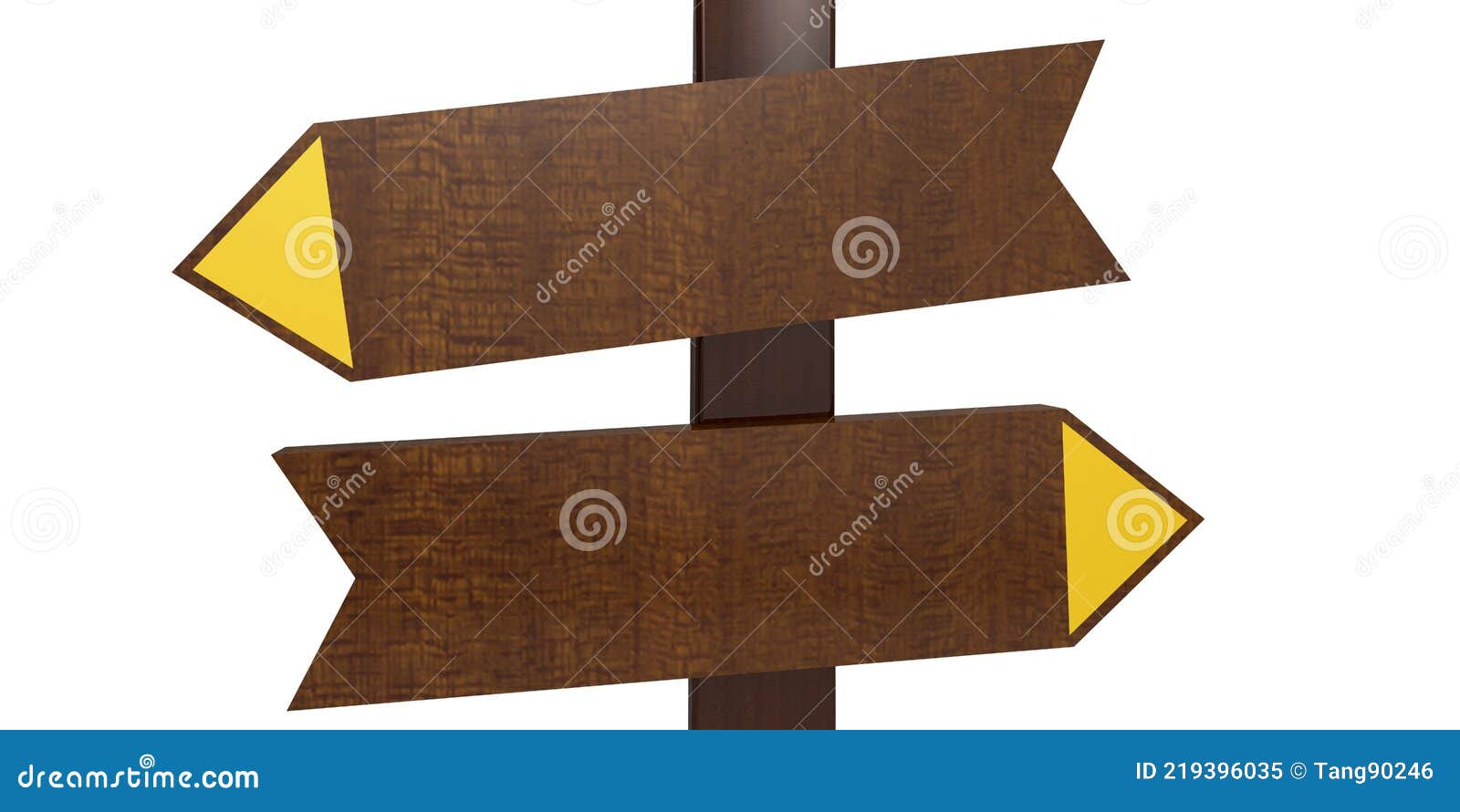 Wooden Sign Post Isolated on White Background Stock Illustration ...