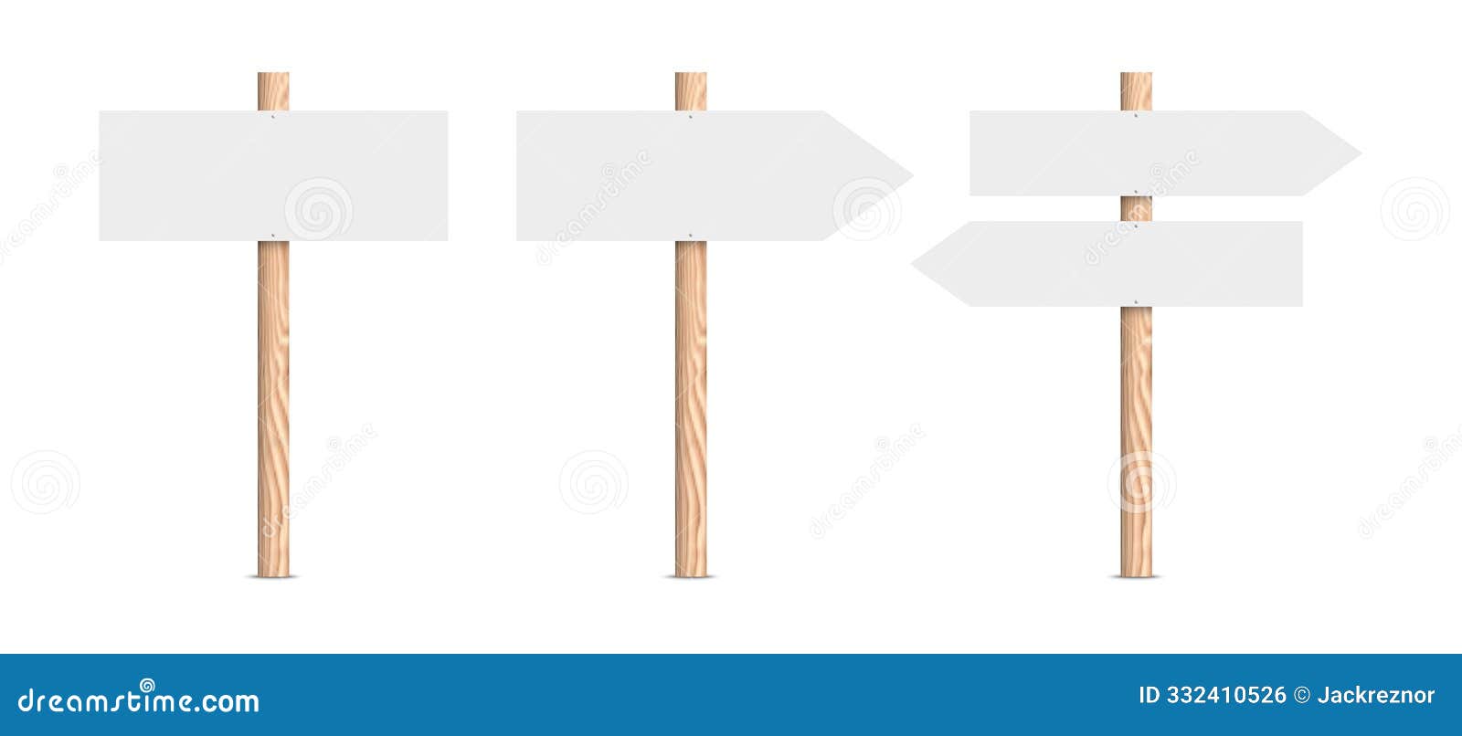 Wooden Sign Post Set. Blank Signboard for Pointing Direction Stock ...