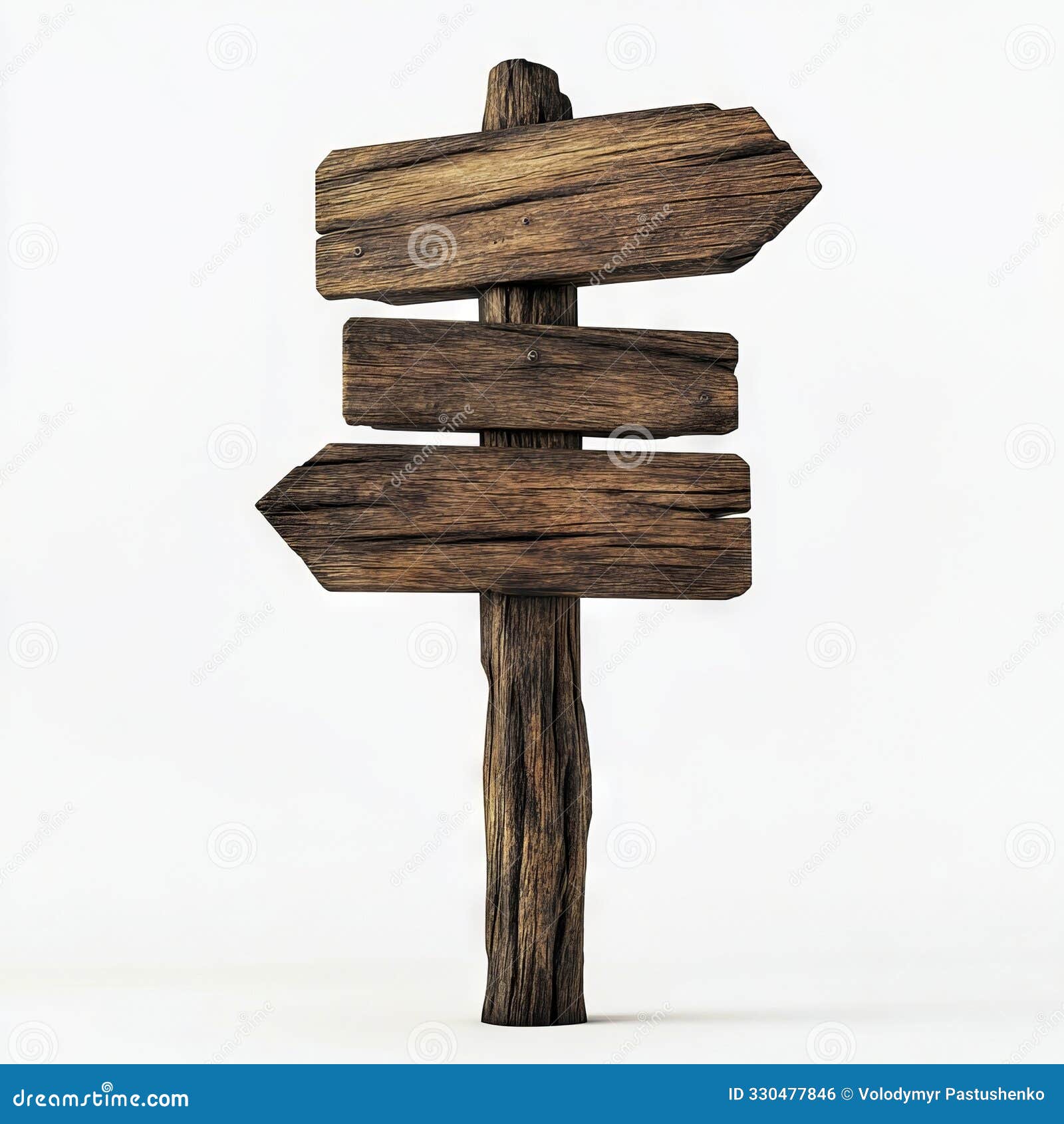 A Wooden Sign Post with Three Wooden Signs Pointing in Different ...