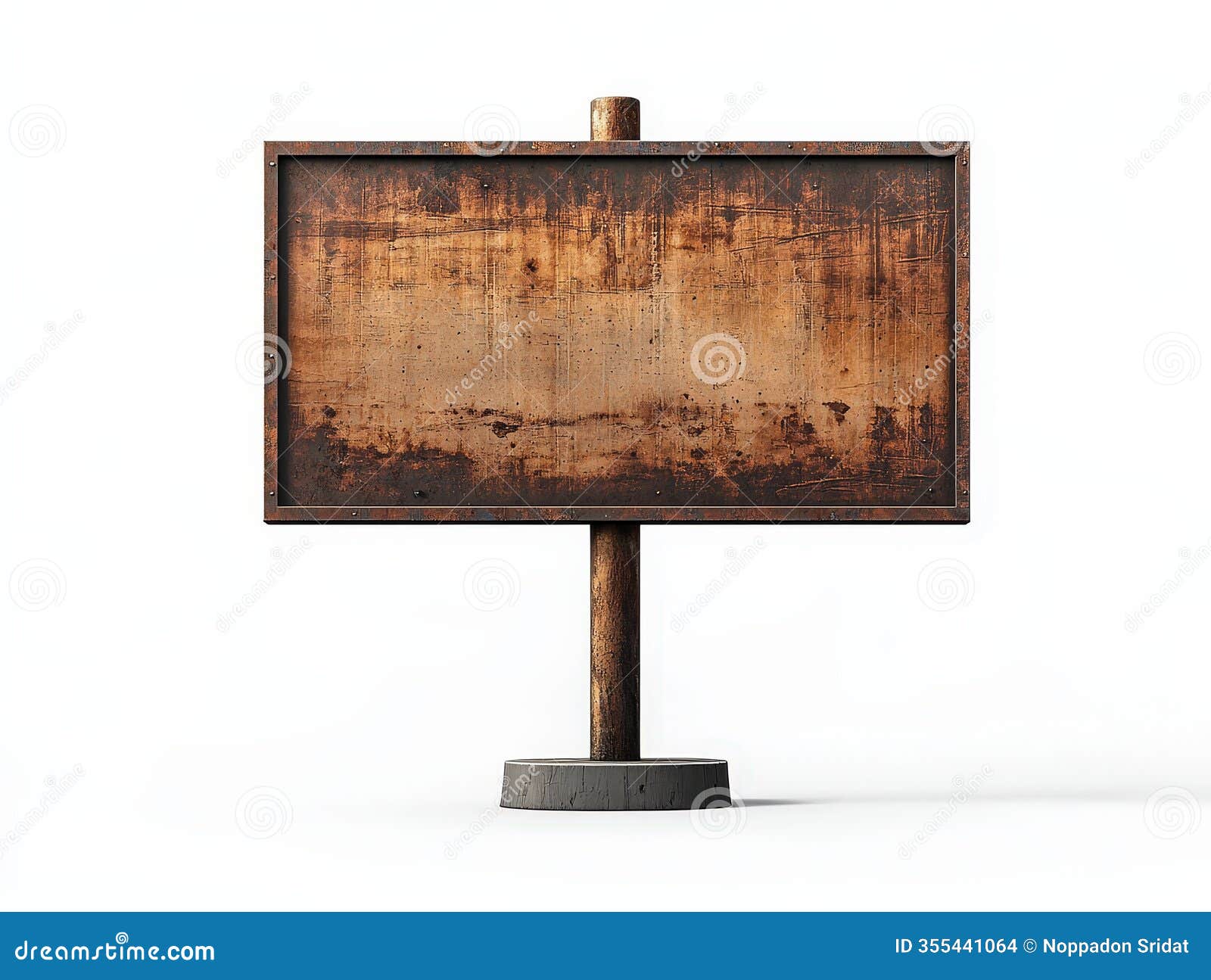 Wooden Sign with Rust Finish Displayed on a Rustic Wooden Surface in ...