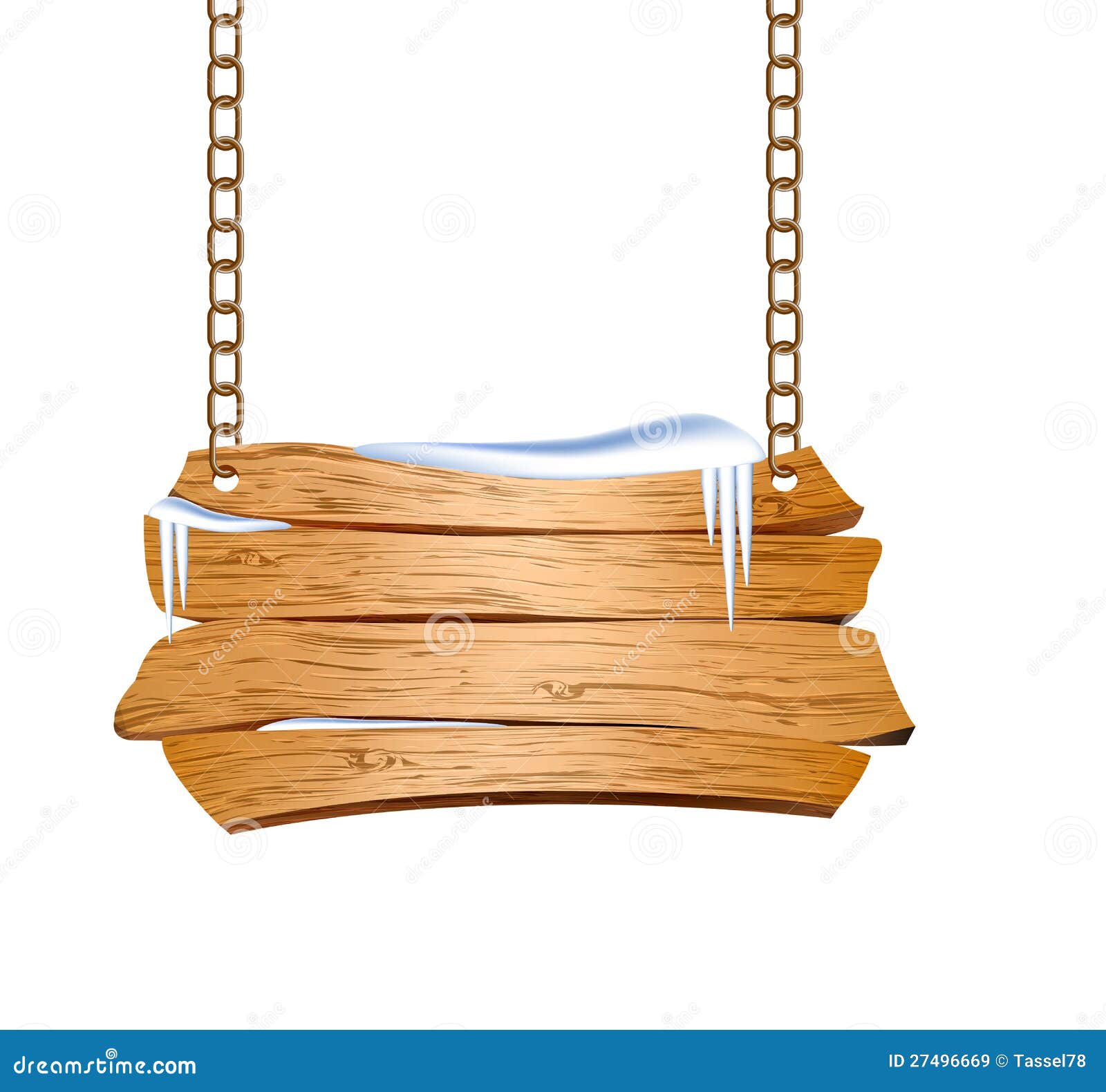 Wooden Sign Suspended on Chains Stock Vector - Illustration of handmade ...