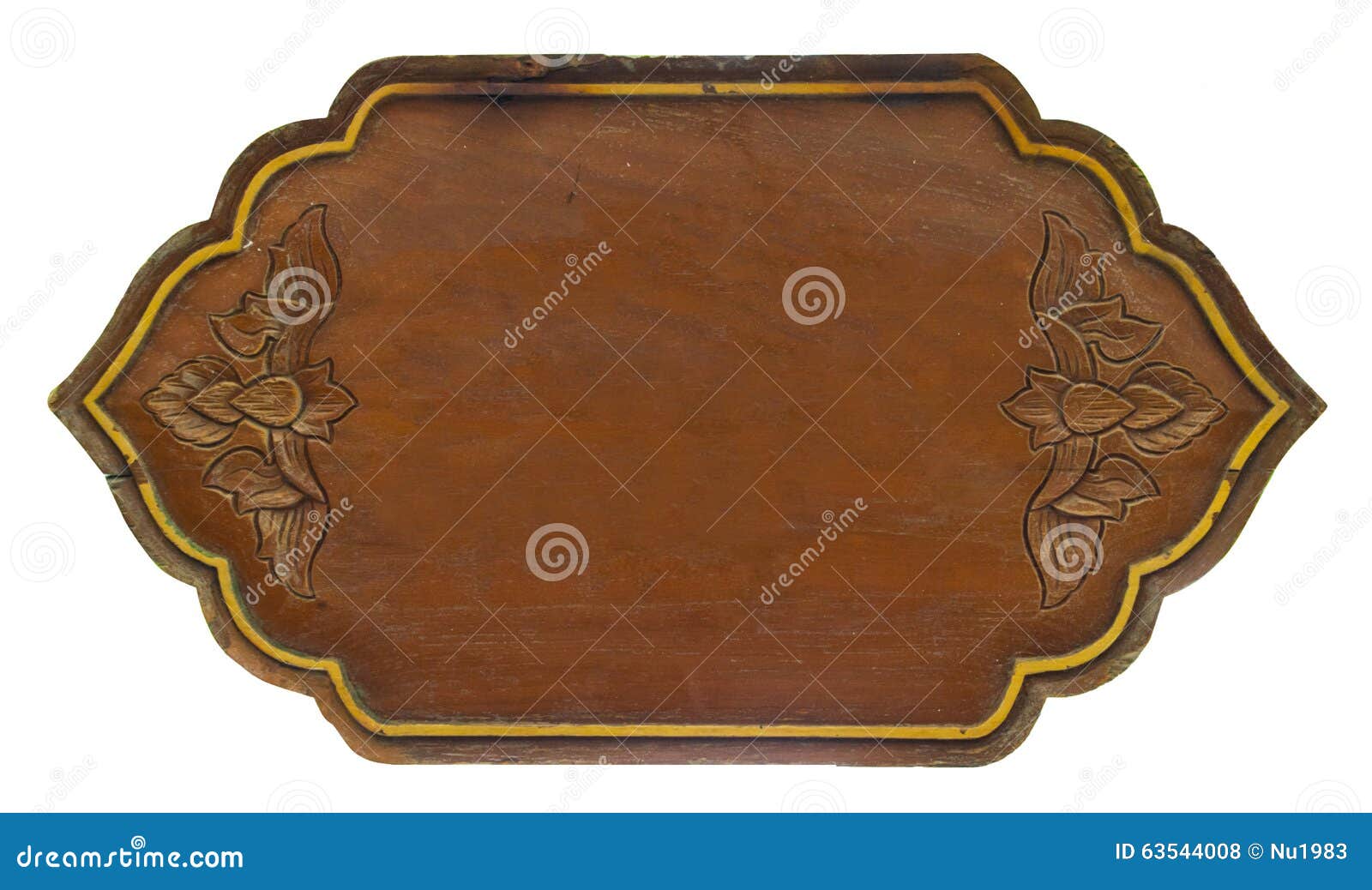 Wooden Sign Thai Style on White Background Stock Photo - Image of ...