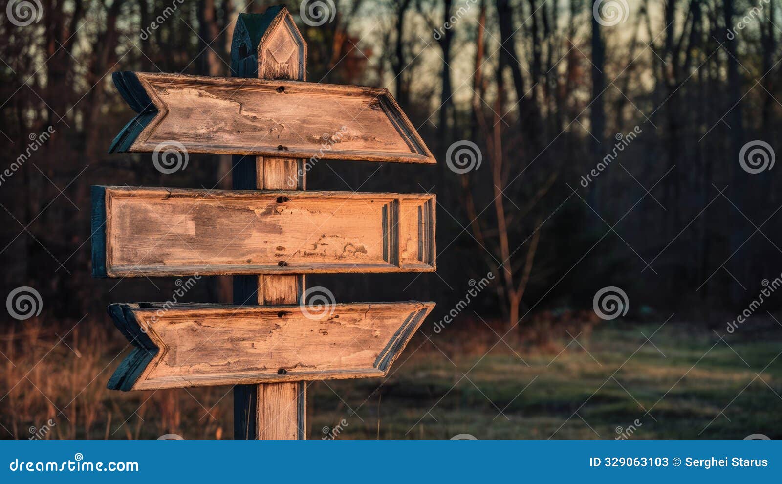 A Wooden Sign with Three Arrows Pointing in Different Directions, AI ... A Wooden Sign with Three Arrows Pointing in Different Directions, AI ...