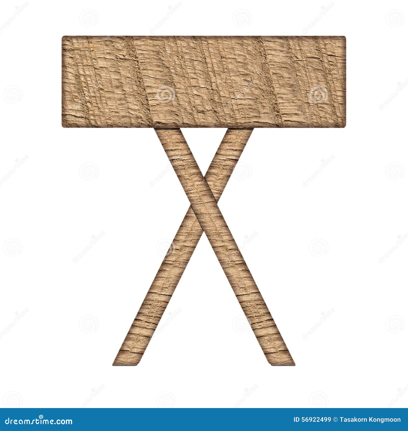 Wooden Sign with Two Poles Isolated on White Stock Image - Image of ...