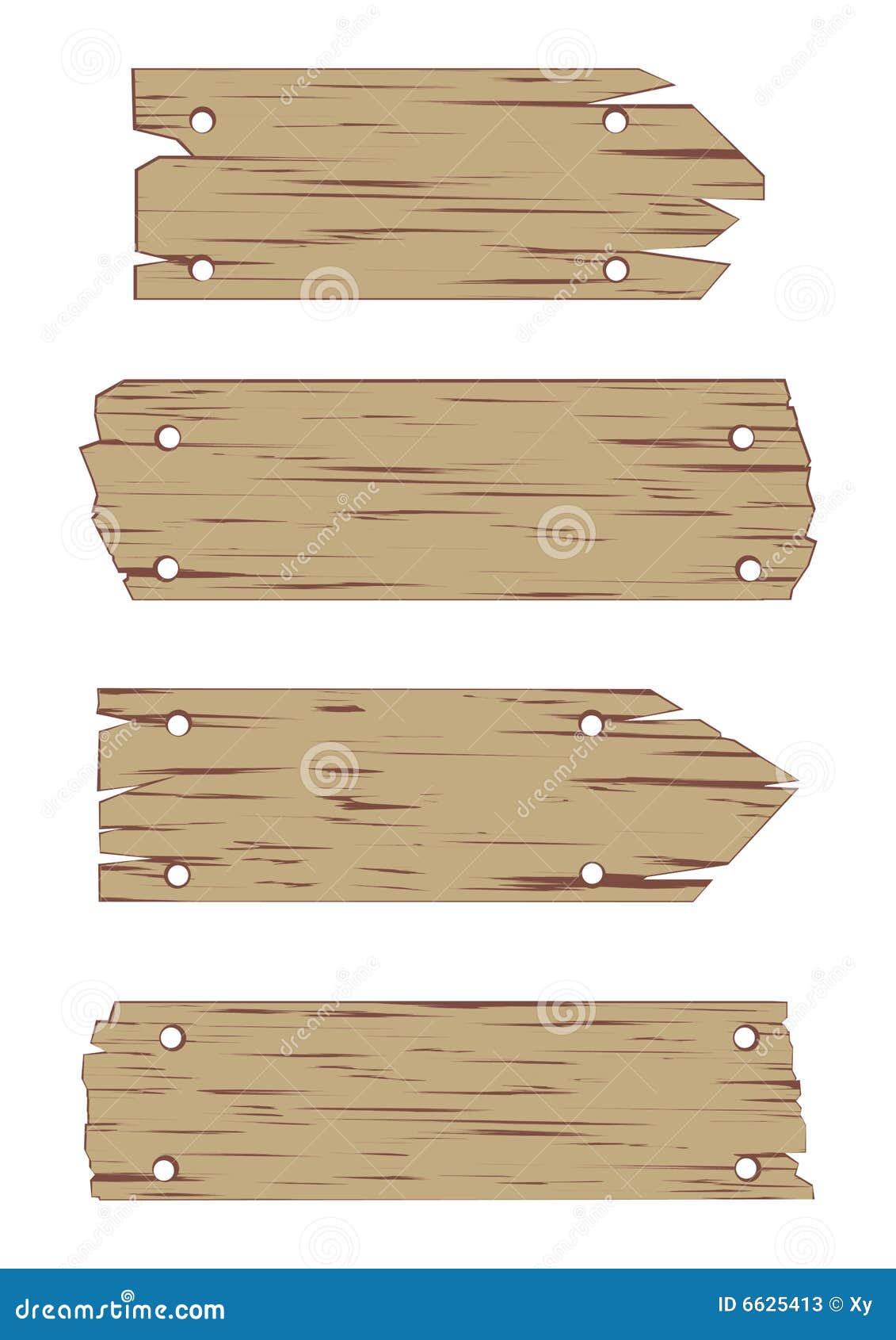 Wooden Sign Vector Set stock vector. Illustration of bollard - 6625413