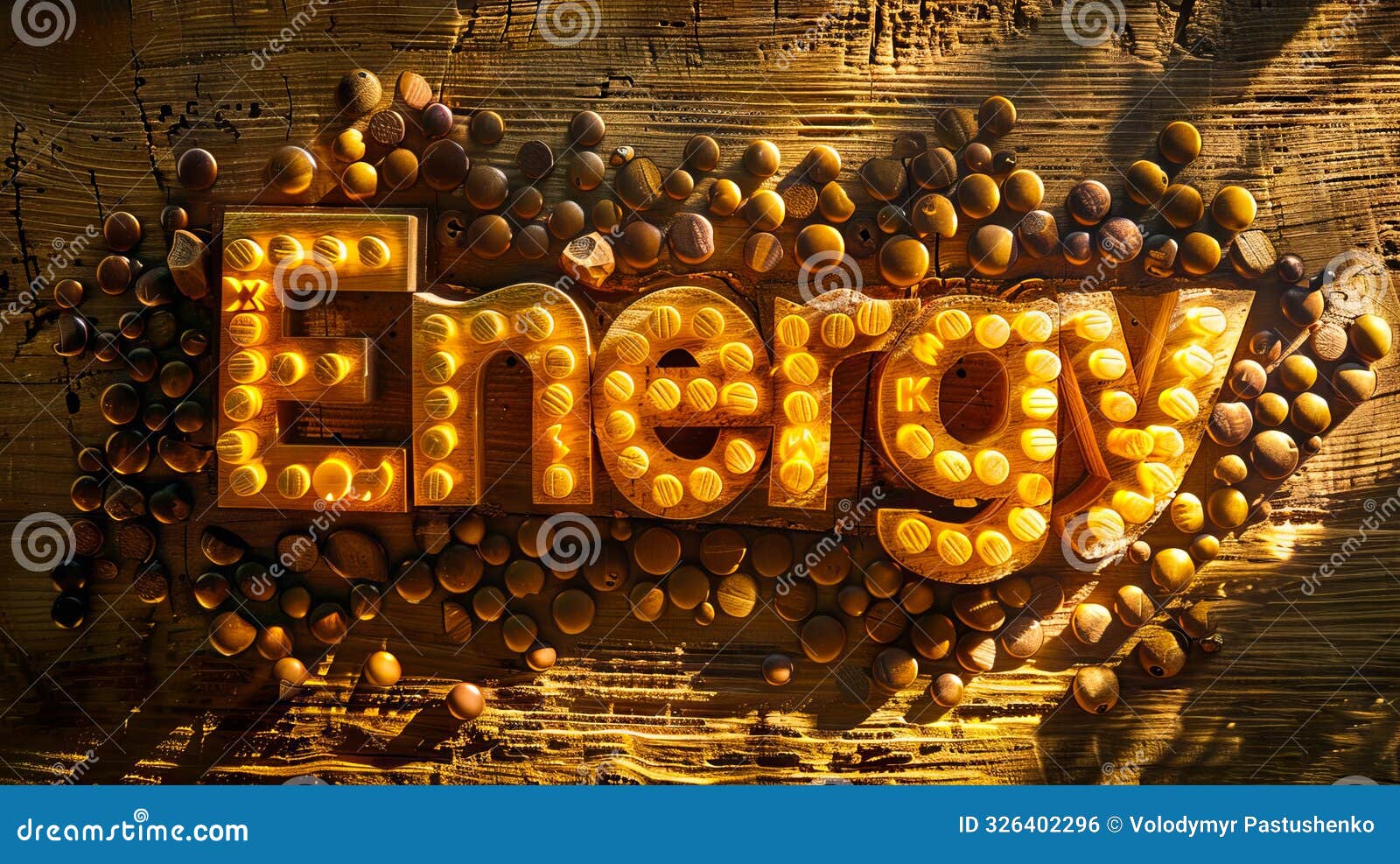 A Wooden Sign with the Word Energy on it Stock Photo - Image of coffee ...