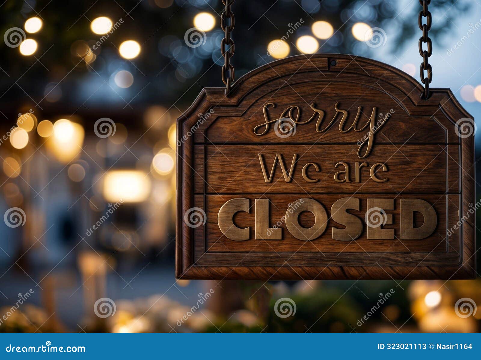 A Wooden Sign with Text Word Sorry we are Closed Stock Illustration ...