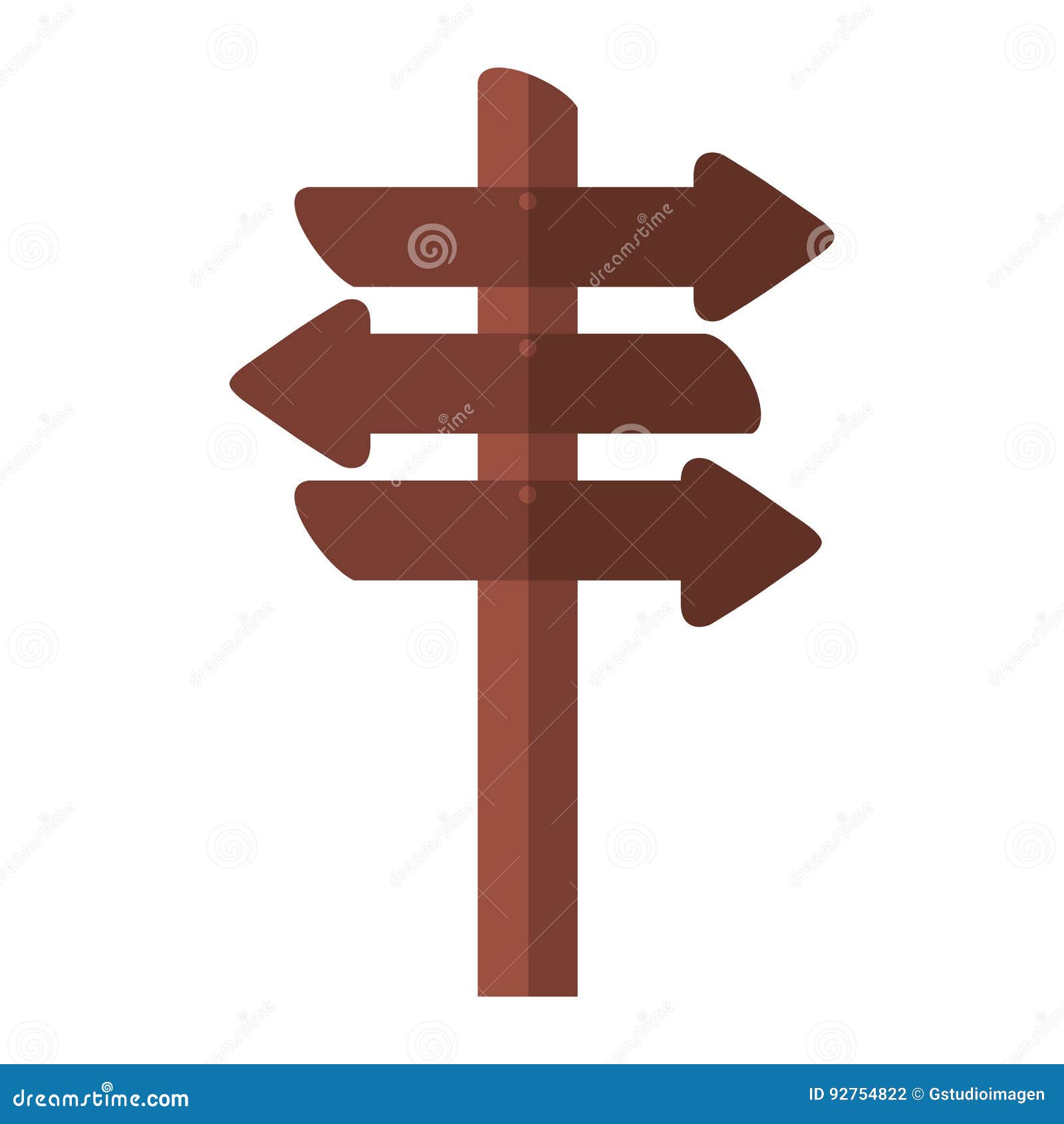 Wooden signal with arrows stock vector. Illustration of mark - 92754822