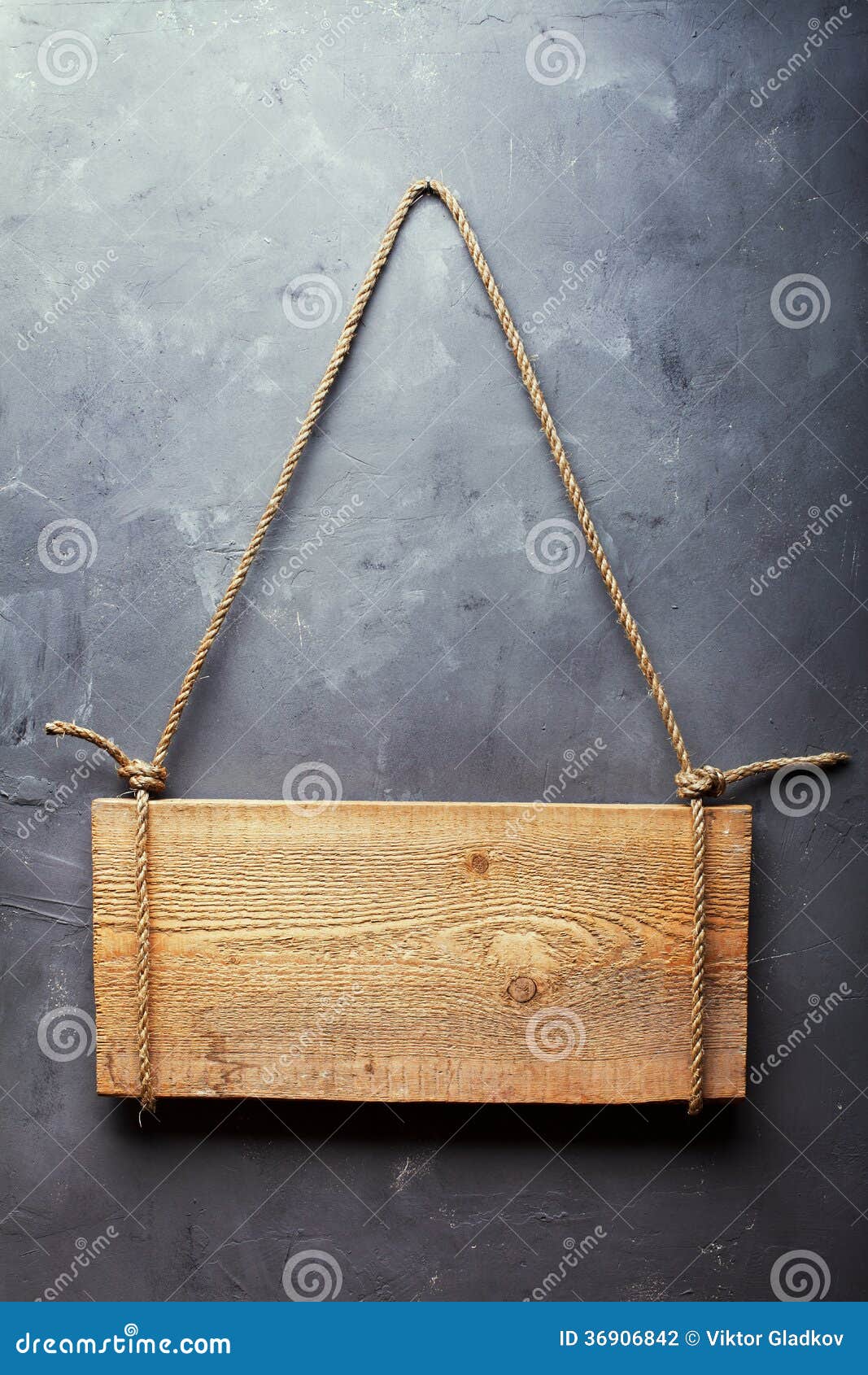 Wooden Signboard Hanging on Rope Stock Photo - Image of abstract ...