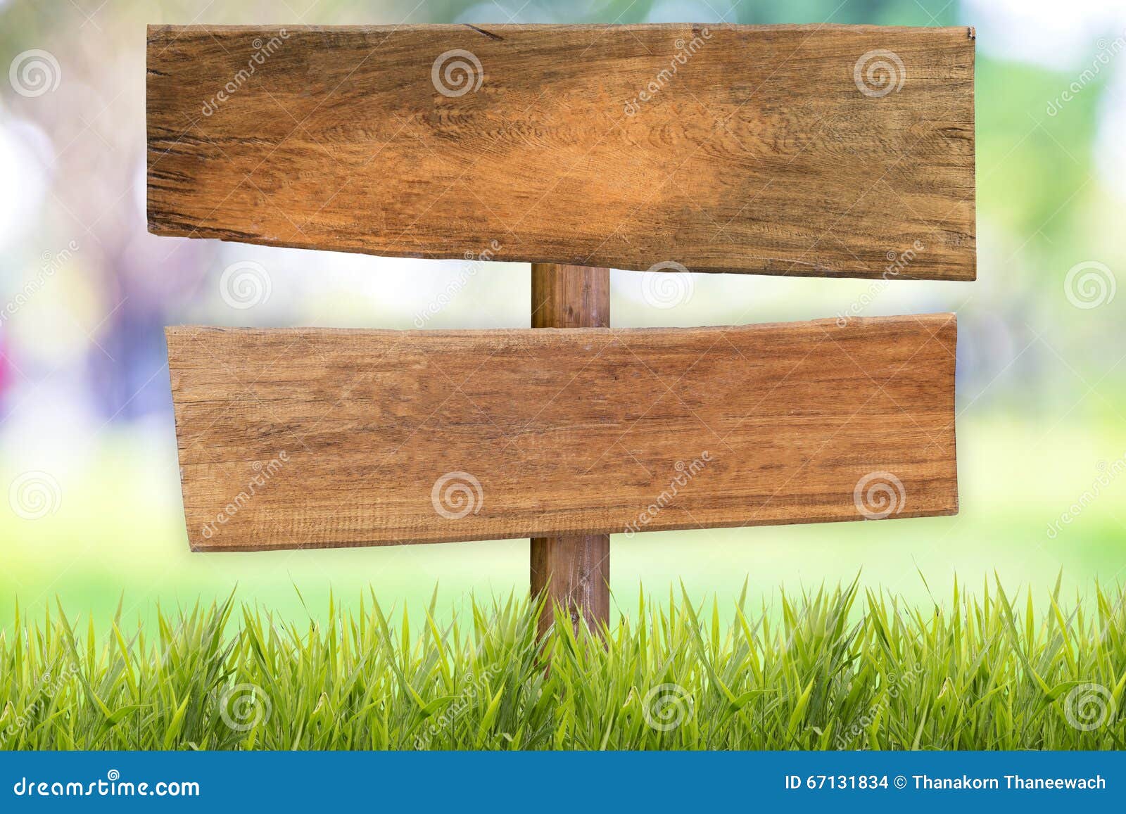 Wooden Signboard with Meadow and Grass Field Background Stock Photo ...